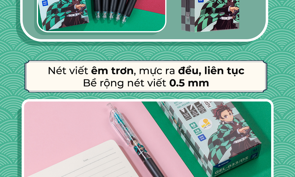 Combo 5/10/20 Bút gel Quick Dry Thiên Long Gel-033/DS Demon Slayer ...