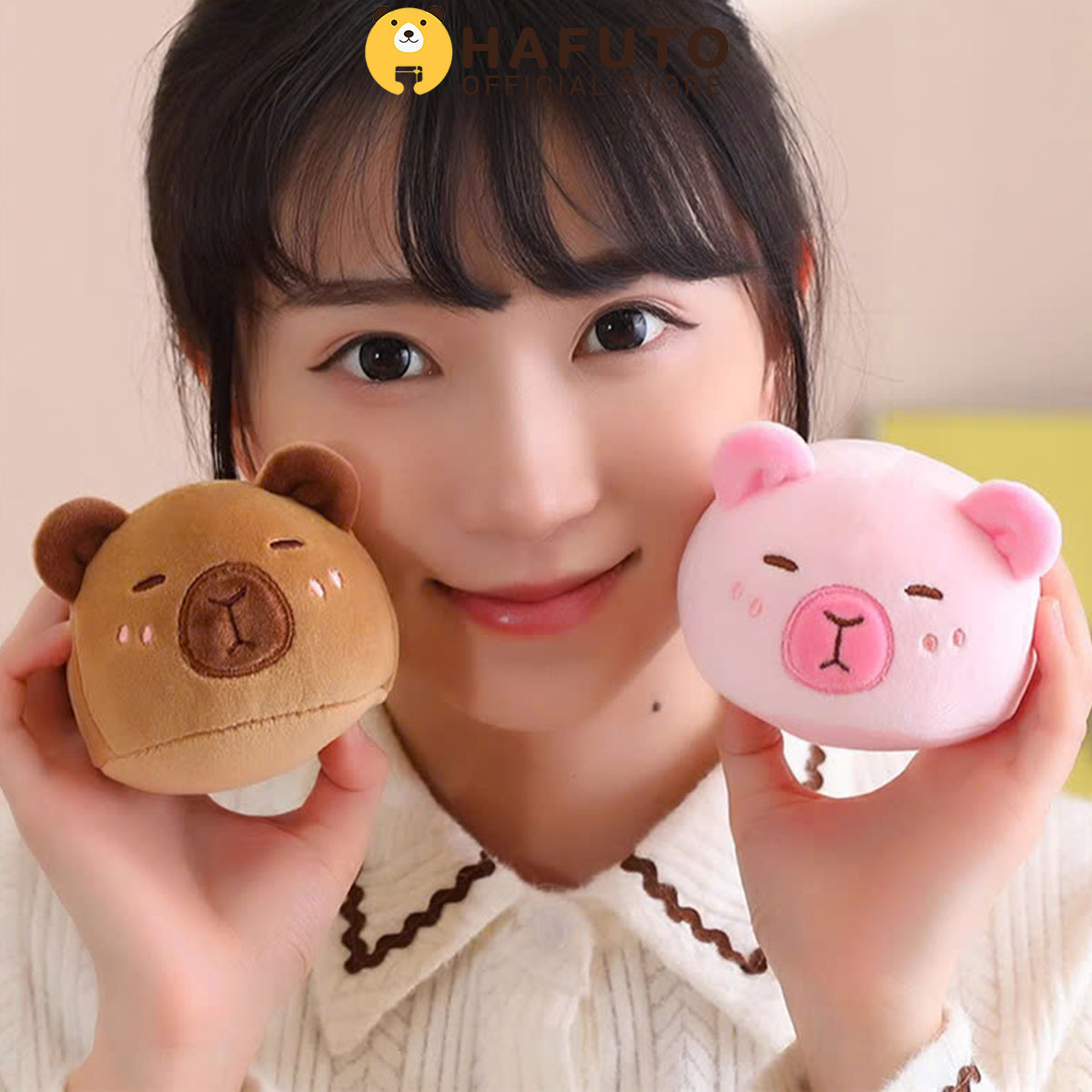 Gấu Bông Capybara Hafuto, Gối Ăn Dặm Túi Pudding Capybara Dễ Thương, Đồ ...