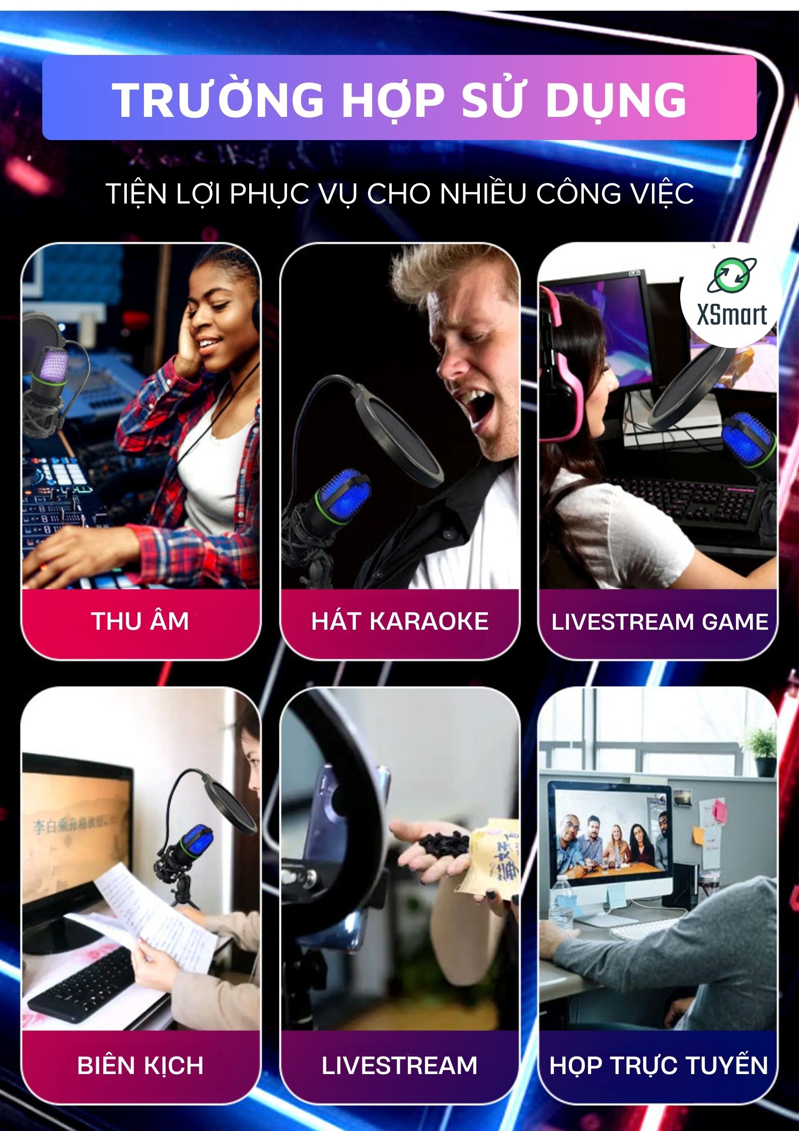 Micro Mic Thu Âm Livestream Để Bàn ShouFei ME4 Có Màng Lọc Âm, LED RGB | Shopee Việt Nam
