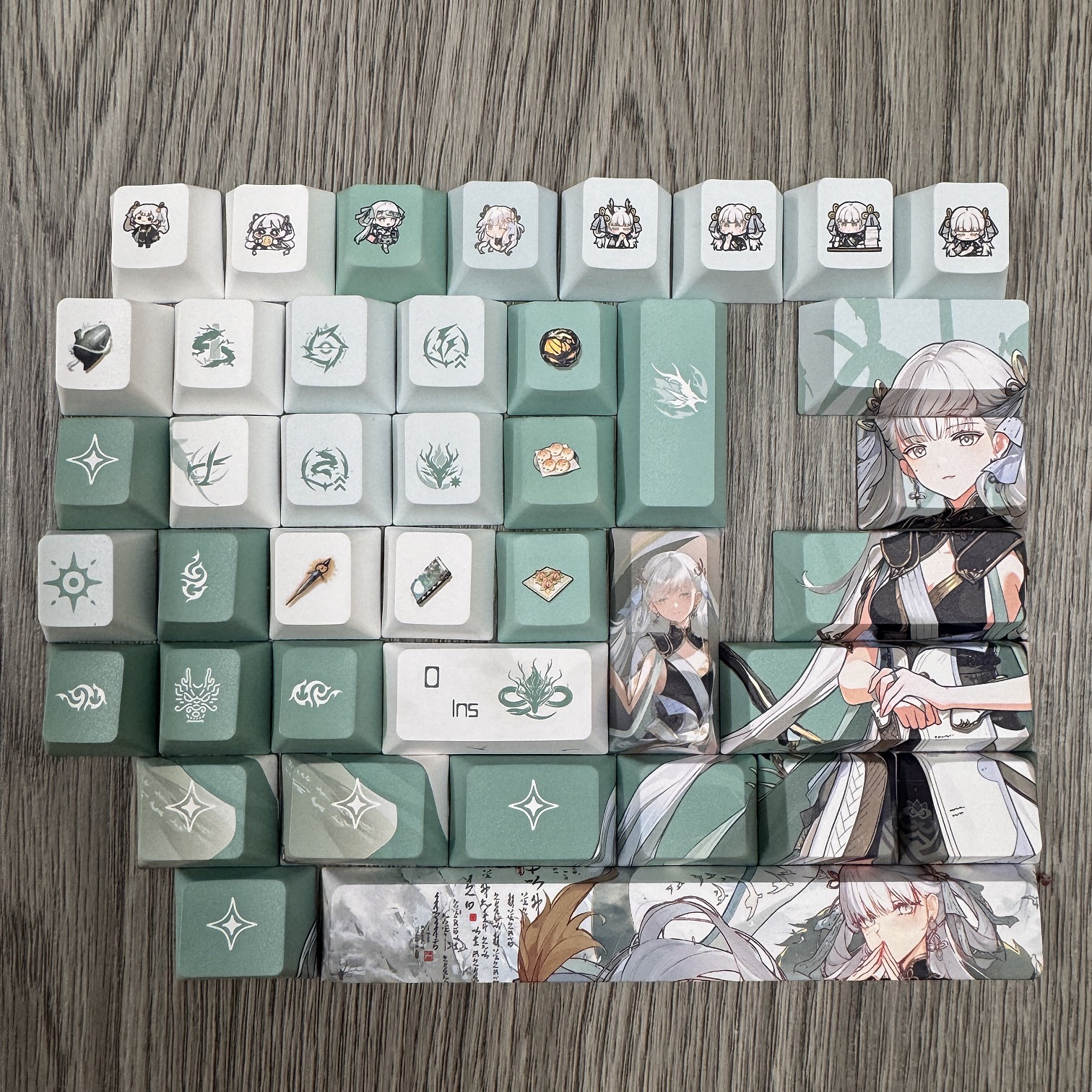 Keycap Wuthering Waves Jinhsi thick PBT xuyên led in dyesub 5 mặt 129 ...