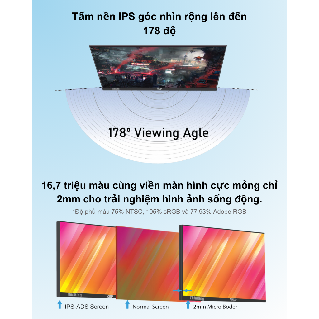 Màn hình VSP kích thước 21.5in|24in|27in FHD tấm nền IPS tần số 100Hz - Bảo hành 36 Tháng ...