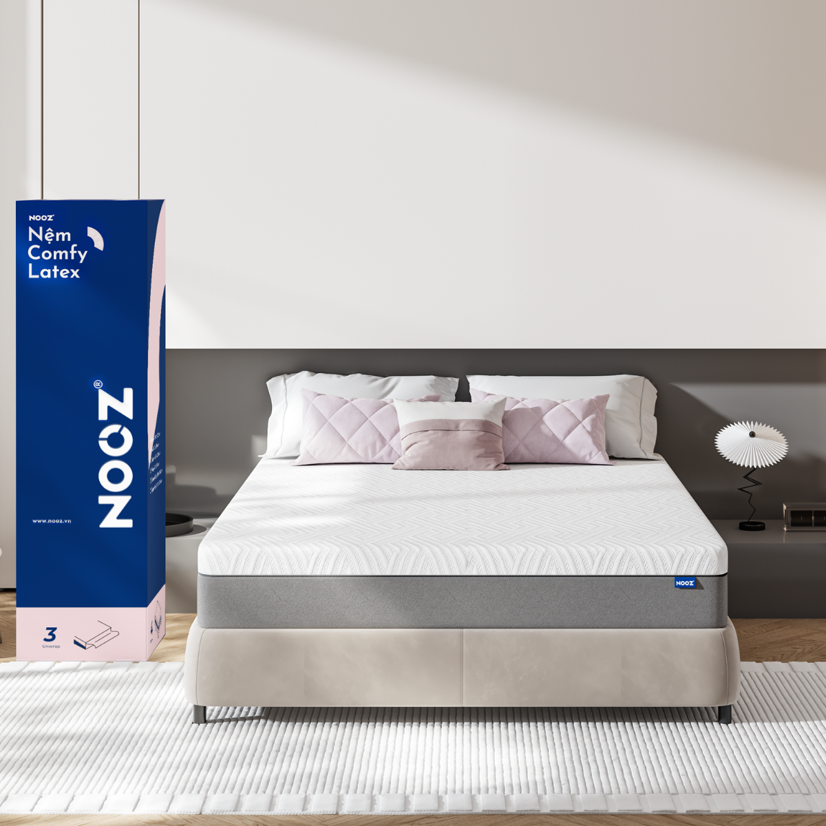 Nệm Foam NOOZ Comfy Latex 100% Đệm Cao Su Thiên Nhiên Kết Hợp Than Hoạt ...