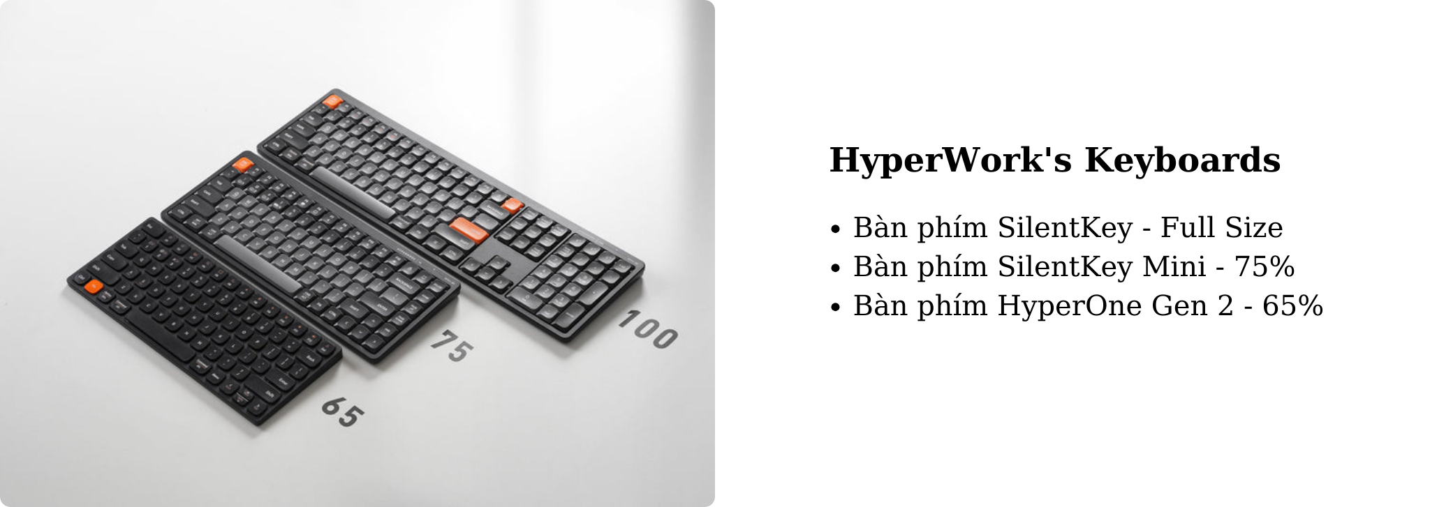 Bàn phím không dây HyperWork SilentKey Mini | TS01M | Shopee Việt Nam