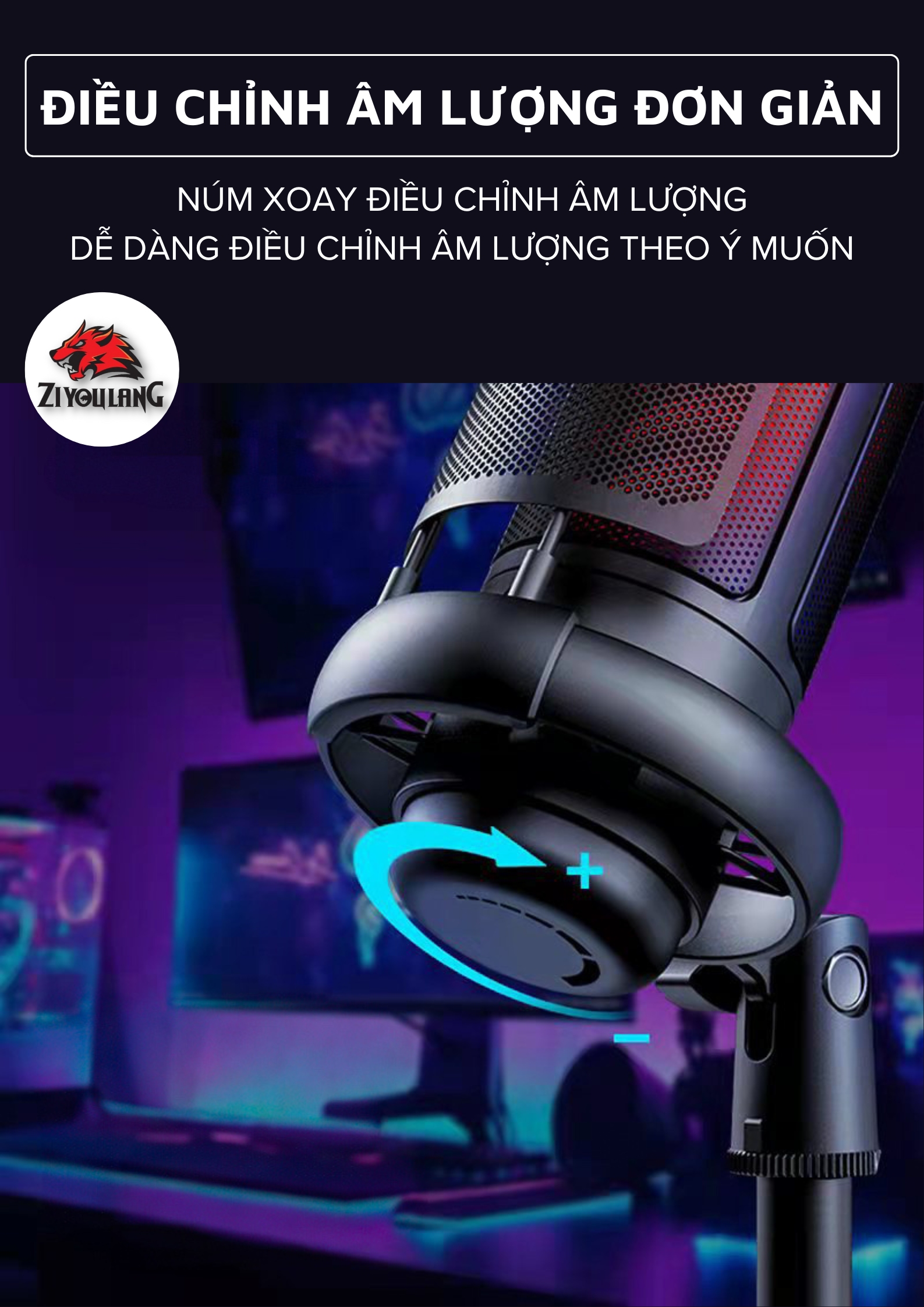 Micro Livestream Game Chuyên Nghiệp Ziyoulang ME6S Led RGB, Chân Đế Cao ...