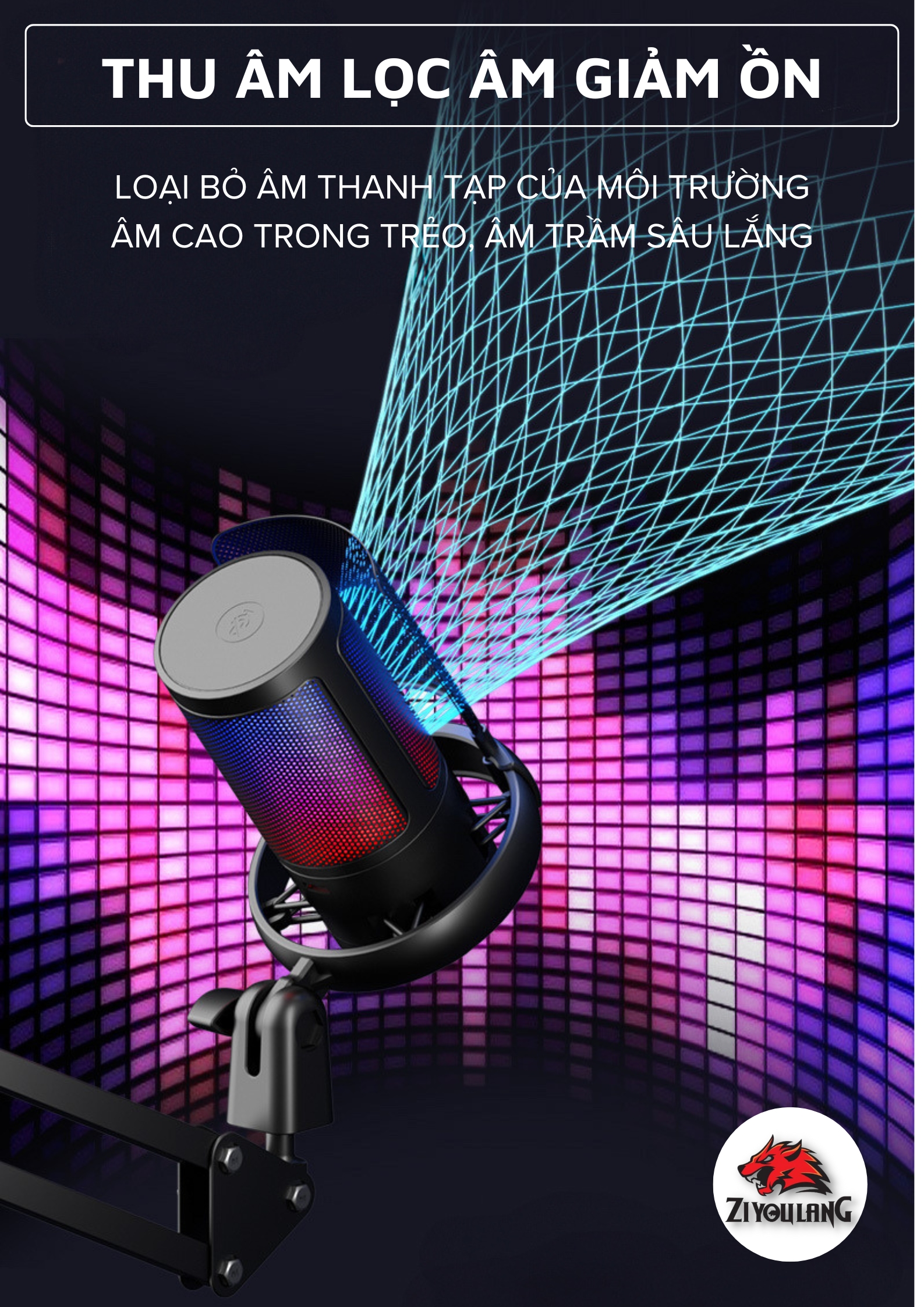 Micro Livestream Game Chuyên Nghiệp Ziyoulang ME6S Led RGB, Chân Đế Cao ...