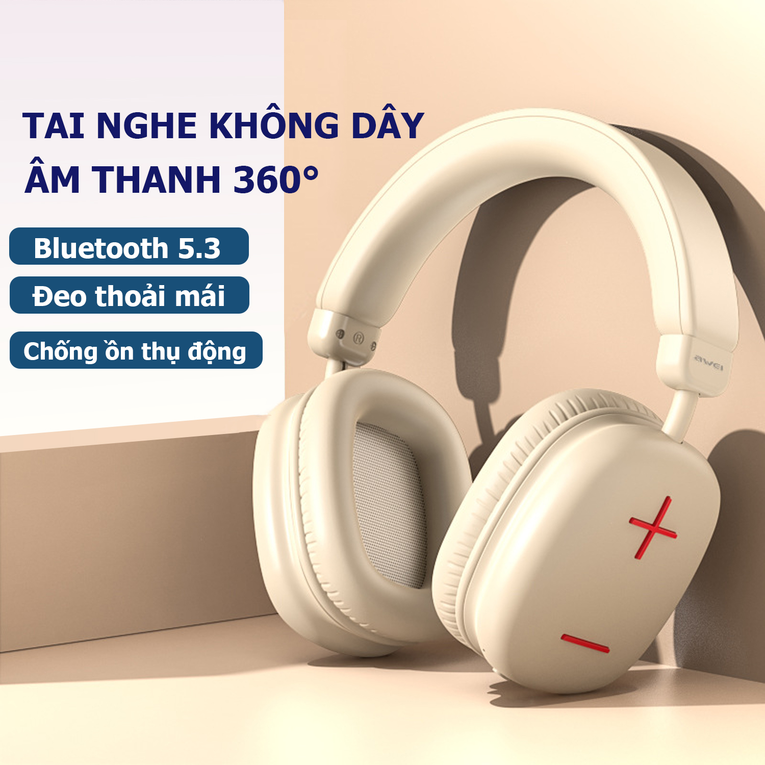 Tai nghe chụp tai Bluetooth không dây Awei-AT6 vòm tai rộng tai nghe ...