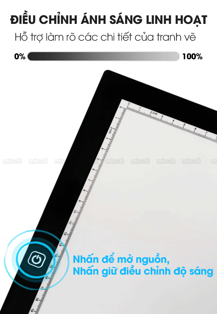 Bảng Vẽ Hắt Sáng Micofi A4, Bảng Đèn Vẽ Tranh Kĩ Thuật Phát Sáng LED A5 ...