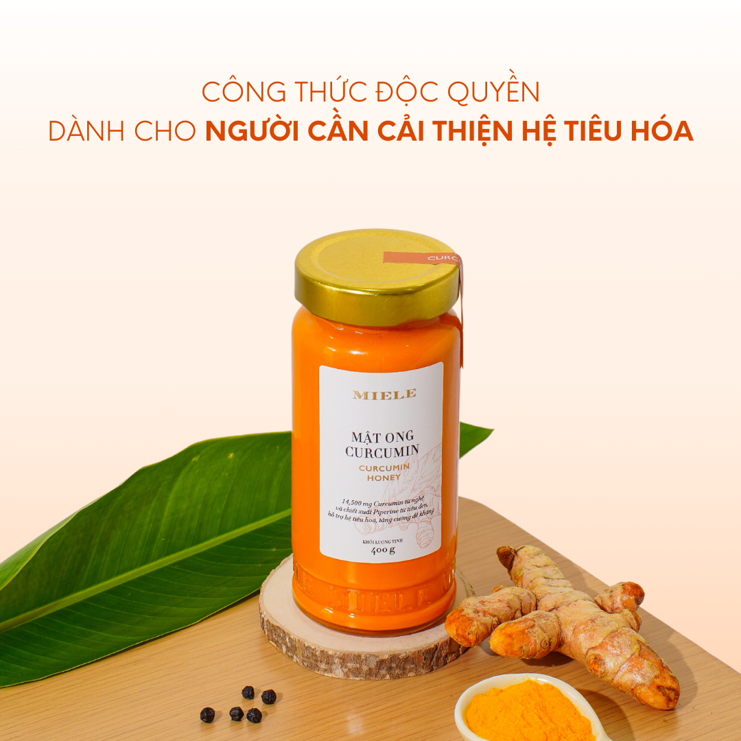 Mật Ong Curcumin Miele (Hộp Stick Tiện Lợi 15 gói x 15g, Hũ 250g, 400g ...