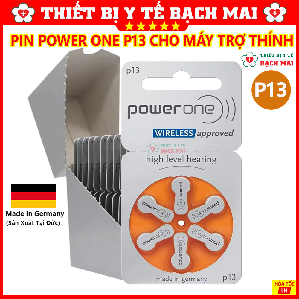 Pin Máy Trợ Thính PowerOne Size 13 - Pin POWER ONE P13 Dùng Cho Máy Trợ ...