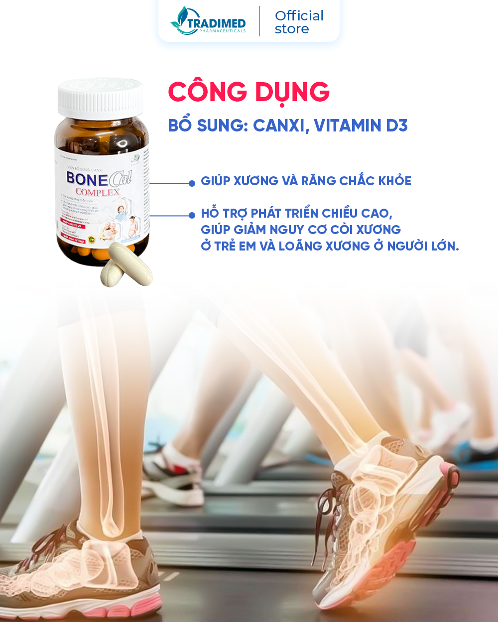 Viên uống bổ sung canxi BoneCal Complex hộp 30 viên - Hỗ trợ phát triển chiều cao, giảm nguy cơ ...