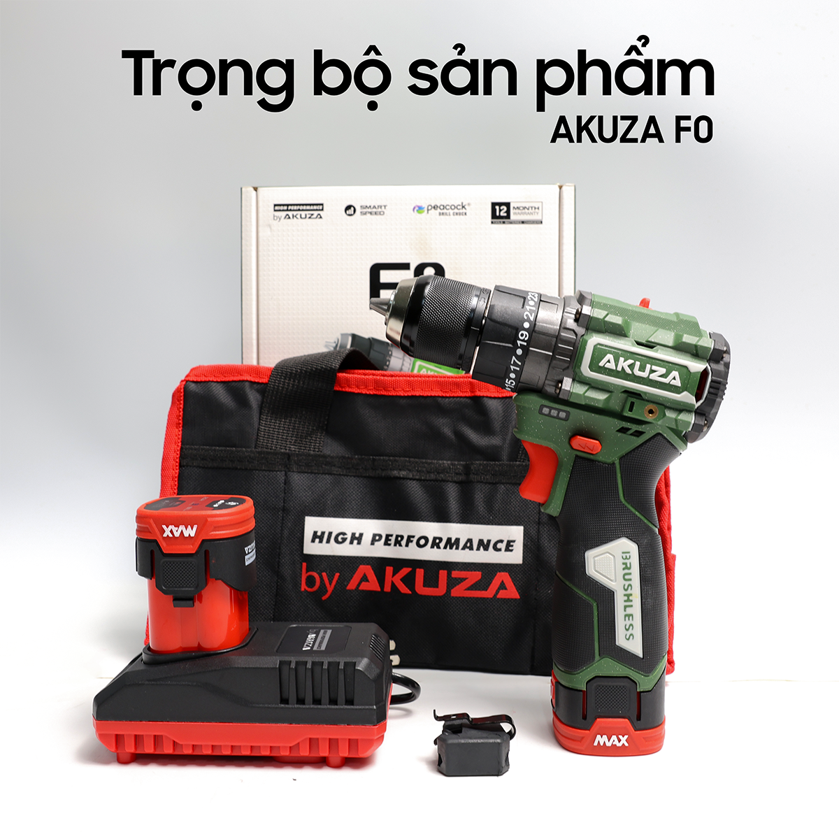 Khoan Pin AKUZA F0,Có Tính Năng Xung. (Anti Kickback) Chống Vặn Cố Tay ...