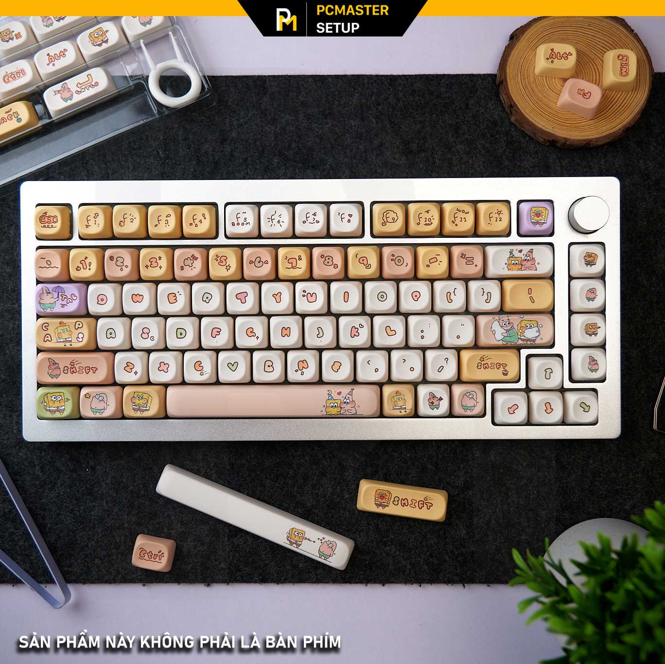 Keycap pbt SpongeBob profile MOA in dyesub không mờ họa tiết, nút cho ...