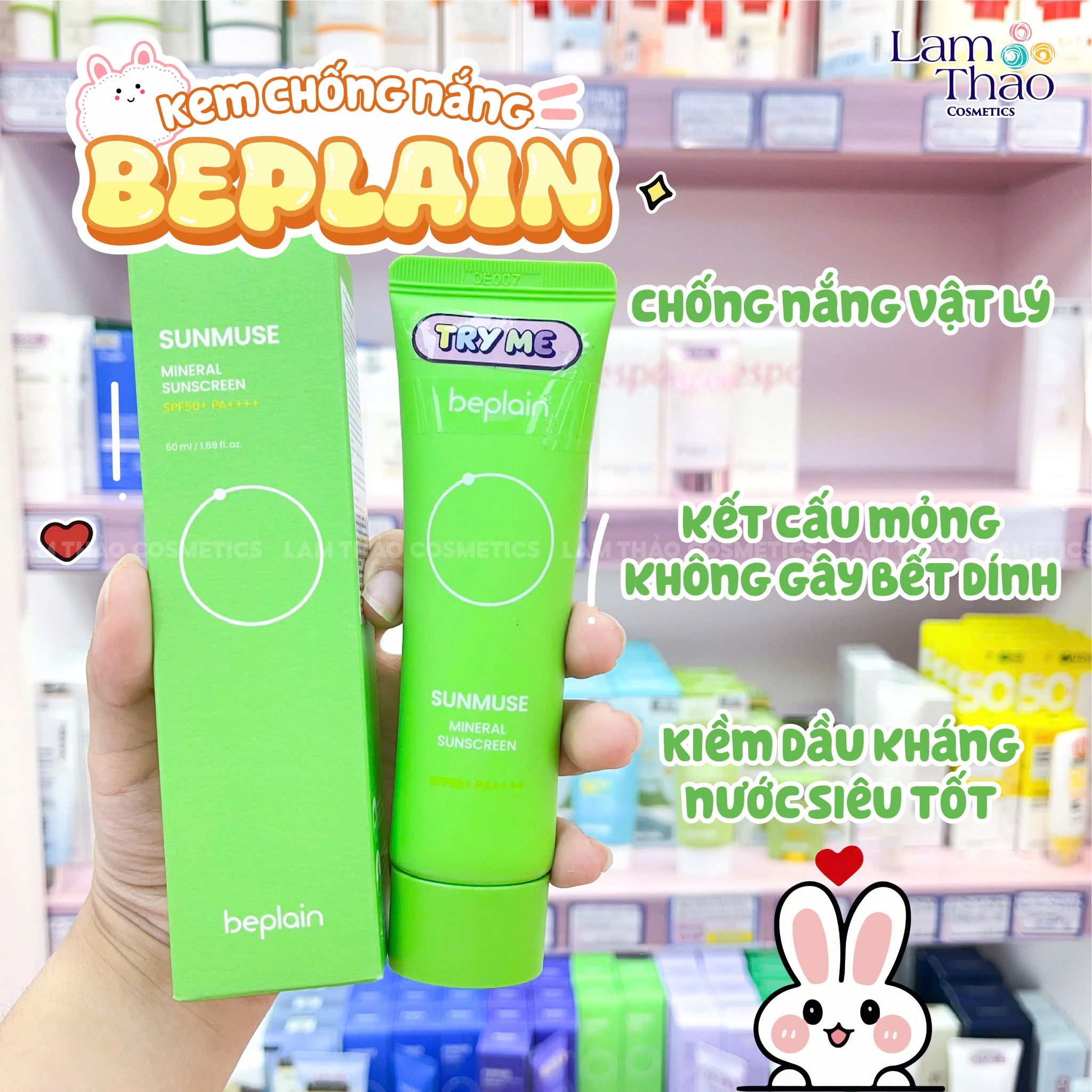 |TẶNG 1 KCN BEPLAIN 10ML| Kem Chống Nắng Beplain Sunscreen SPF50+ PA++++ 50ml | Shopee Việt Nam
