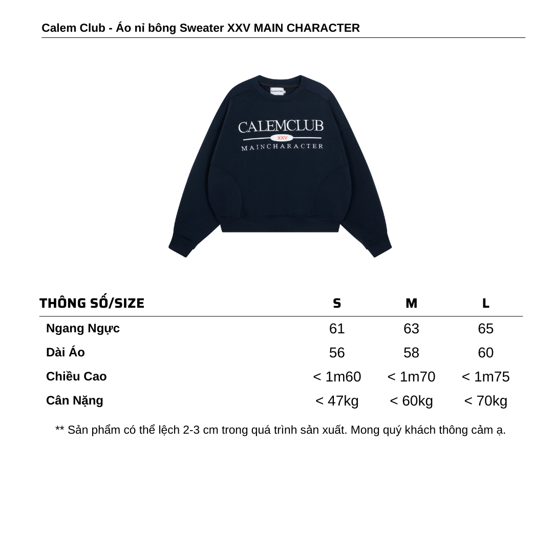 [ DEAL 119K] Áo Sweater XXV MAIN CHARACTER Calem.Club chất nỉ bông họa ...