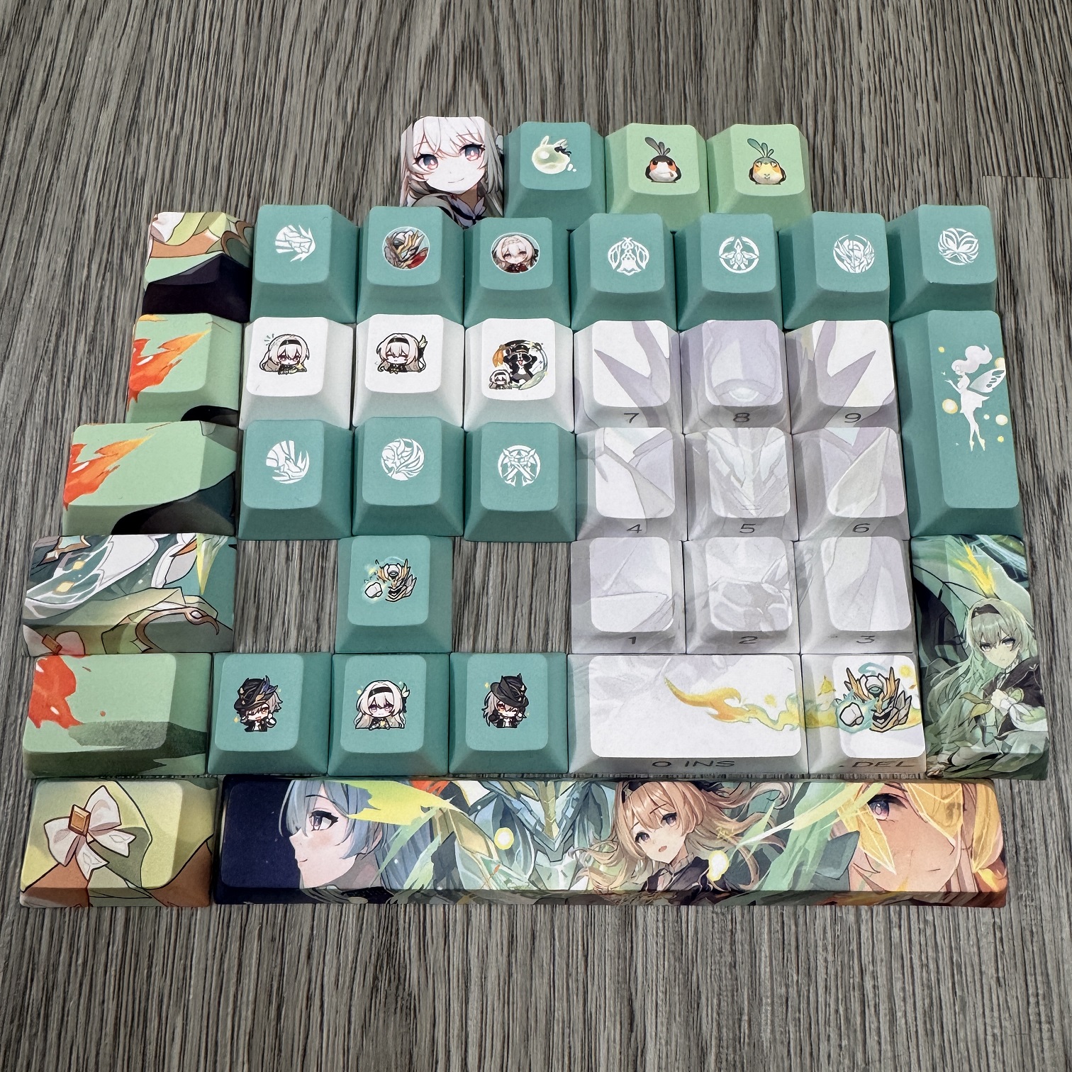 Keycap Honkai: Star Rail Firefly thick PBT xuyên led in dyesub 5 mặt ...