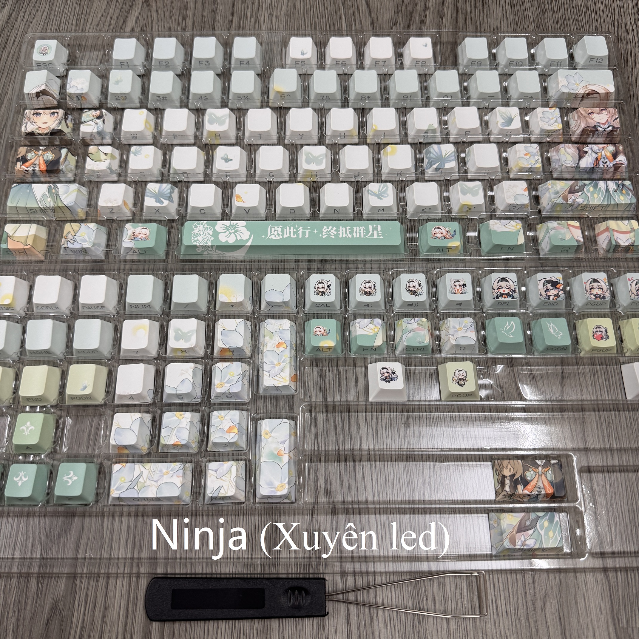 Keycap Honkai: Star Rail Firefly thick PBT xuyên led in dyesub 5 mặt ...