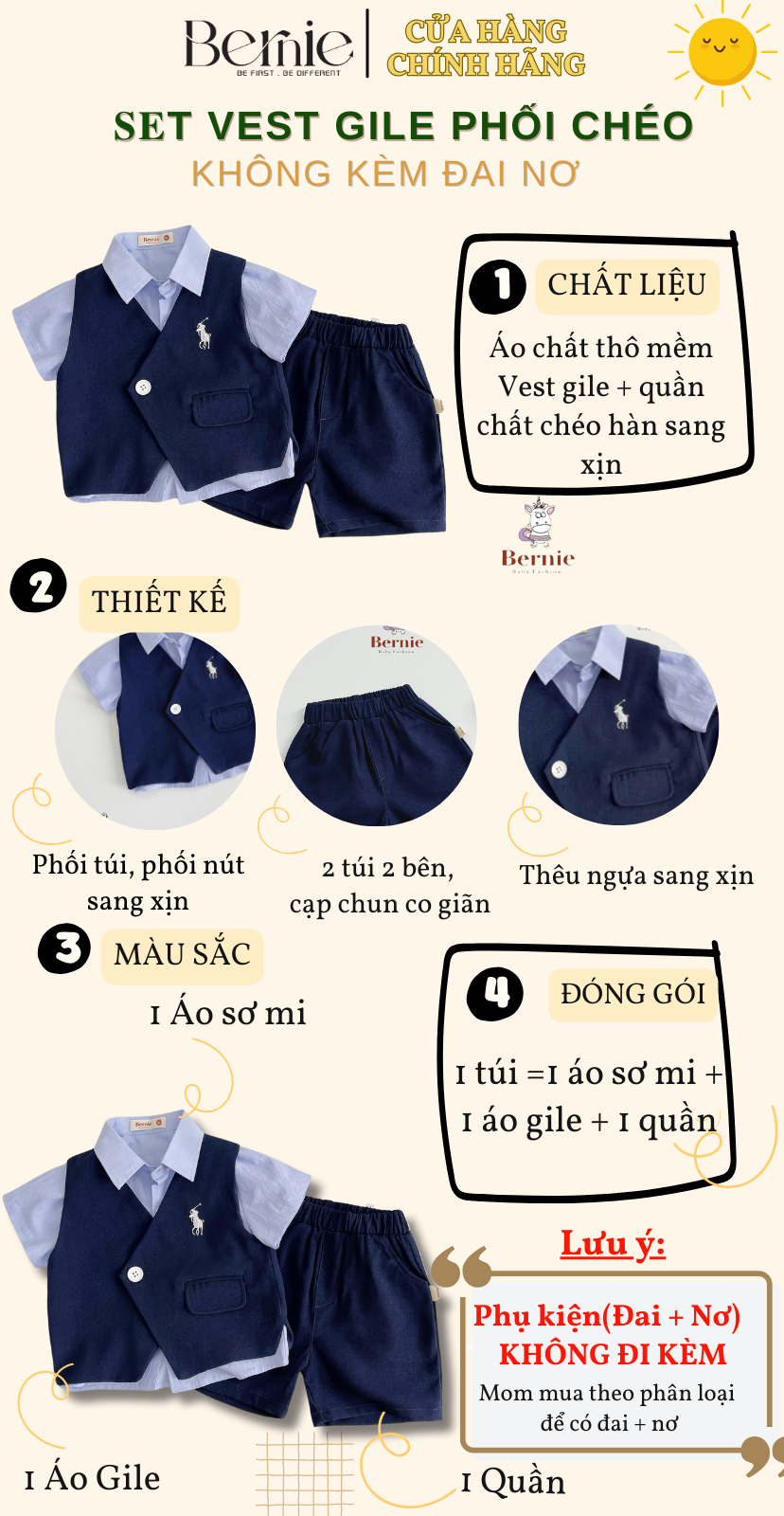 Set vest gile công tử phong cách hàn quốc tổng hợp cho bé trai thôi nôi ...