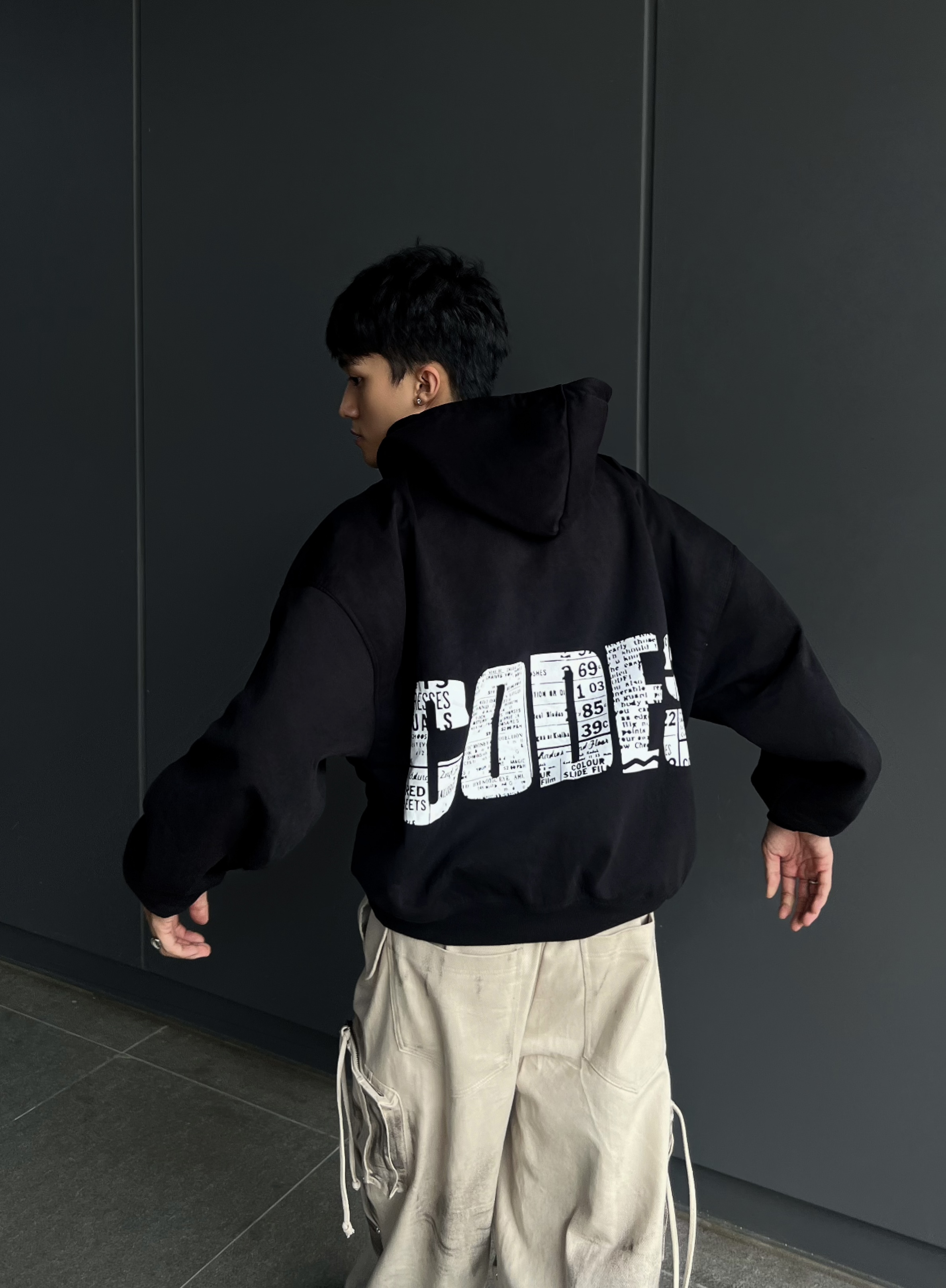 Áo khoác HOODIE BOXY in CODES vải ép 2 da dày dặn form rộng unisex ...