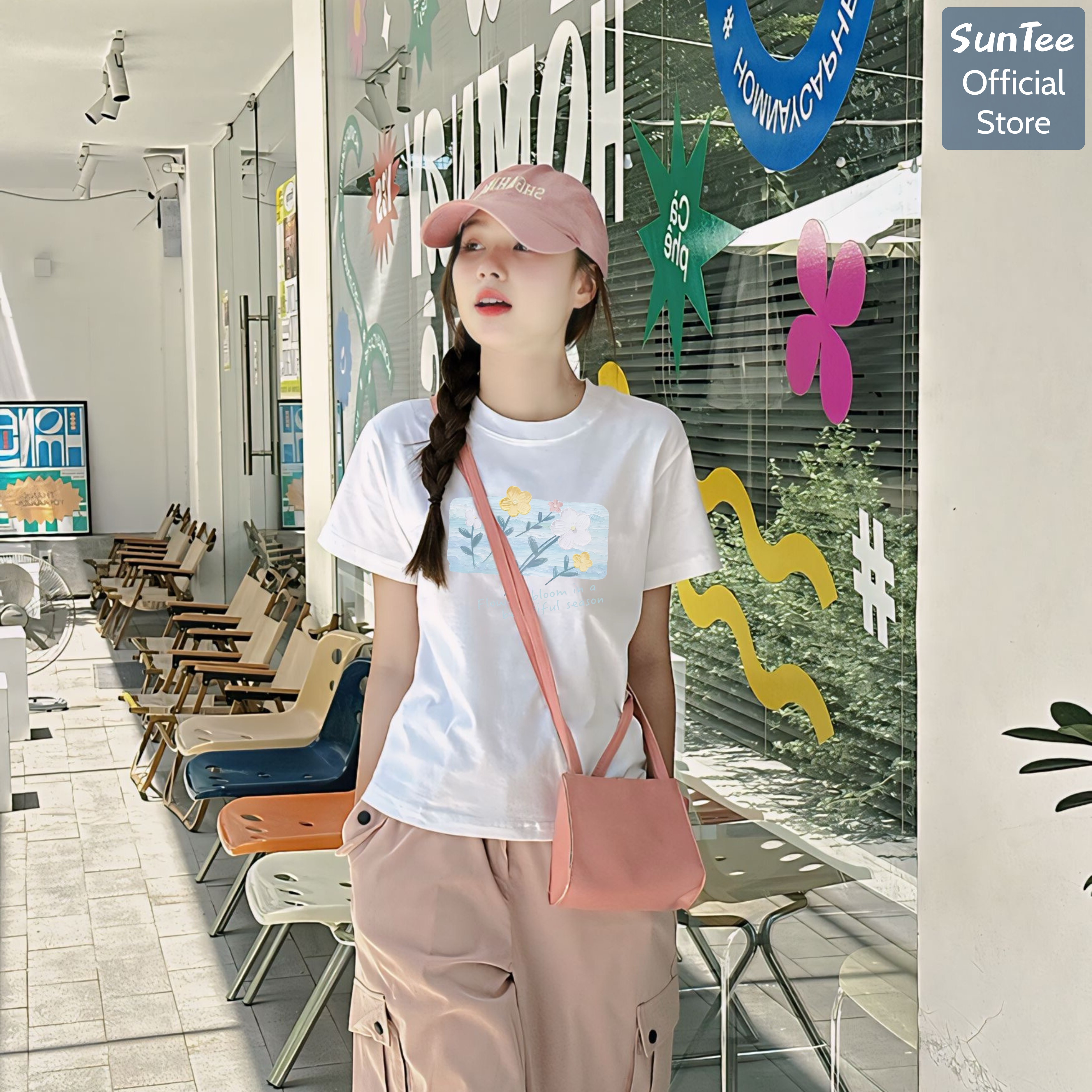 Áo thun nữ form vừa SUNTEE STFV547 phong cách basic in hình 047 vải cotton 250GSM cao cấp thoáng ...