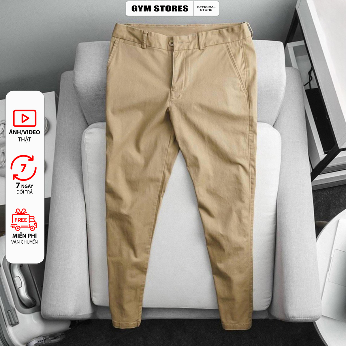 Quần Dài Kaki Nam Form Slim ống suông Chất Vải Kaki Cotton Co Giãn TRẺ ...