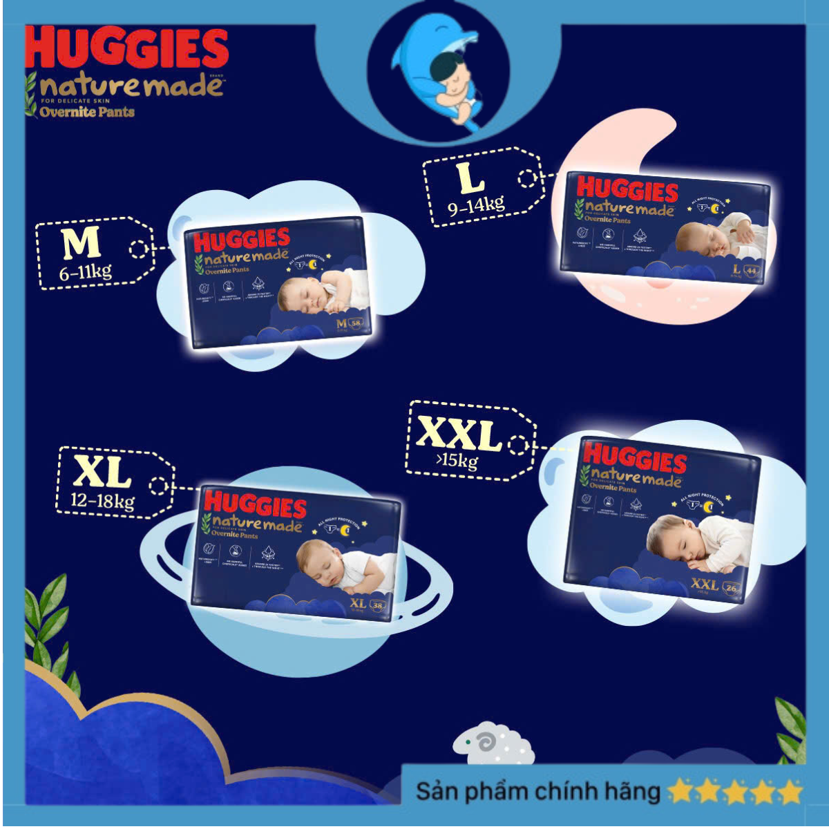 [KOL LIVE]Tã/bỉm Huggies NatureMade dán và quần size NB60/S82/M64/L54 ...