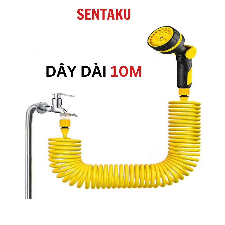 Bộ Vòi Tưới Cây Sentaku 10 Chức Năng Dây Co Dãn Rút Gọn 10M-15M,Đầy Đủ ...