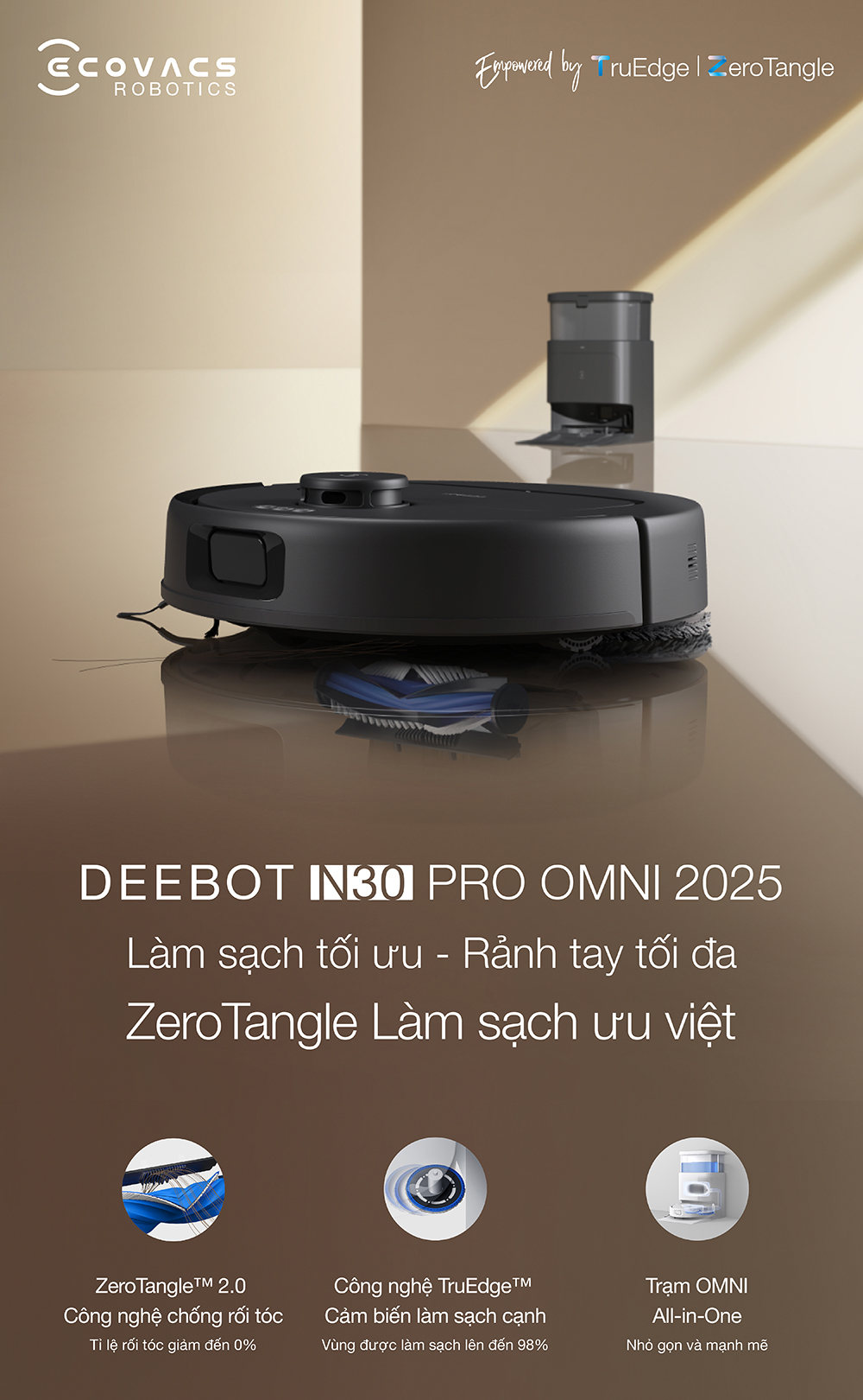 [LIVE] Robot hút bụi lau nhà Ecovacs Deebot N30 Pro Omni 2025 - Lực hút siêu mạnh 10.000Pa ...