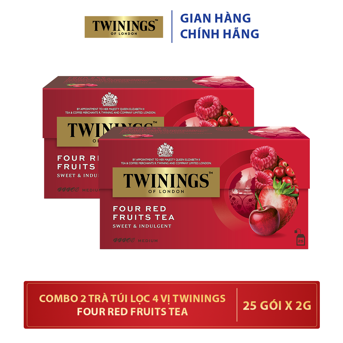 Combo 2 Trà Túi Lọc 4 Vị Twinings Four Red Fruits Tea - Hộp 25 Gói 2G ...