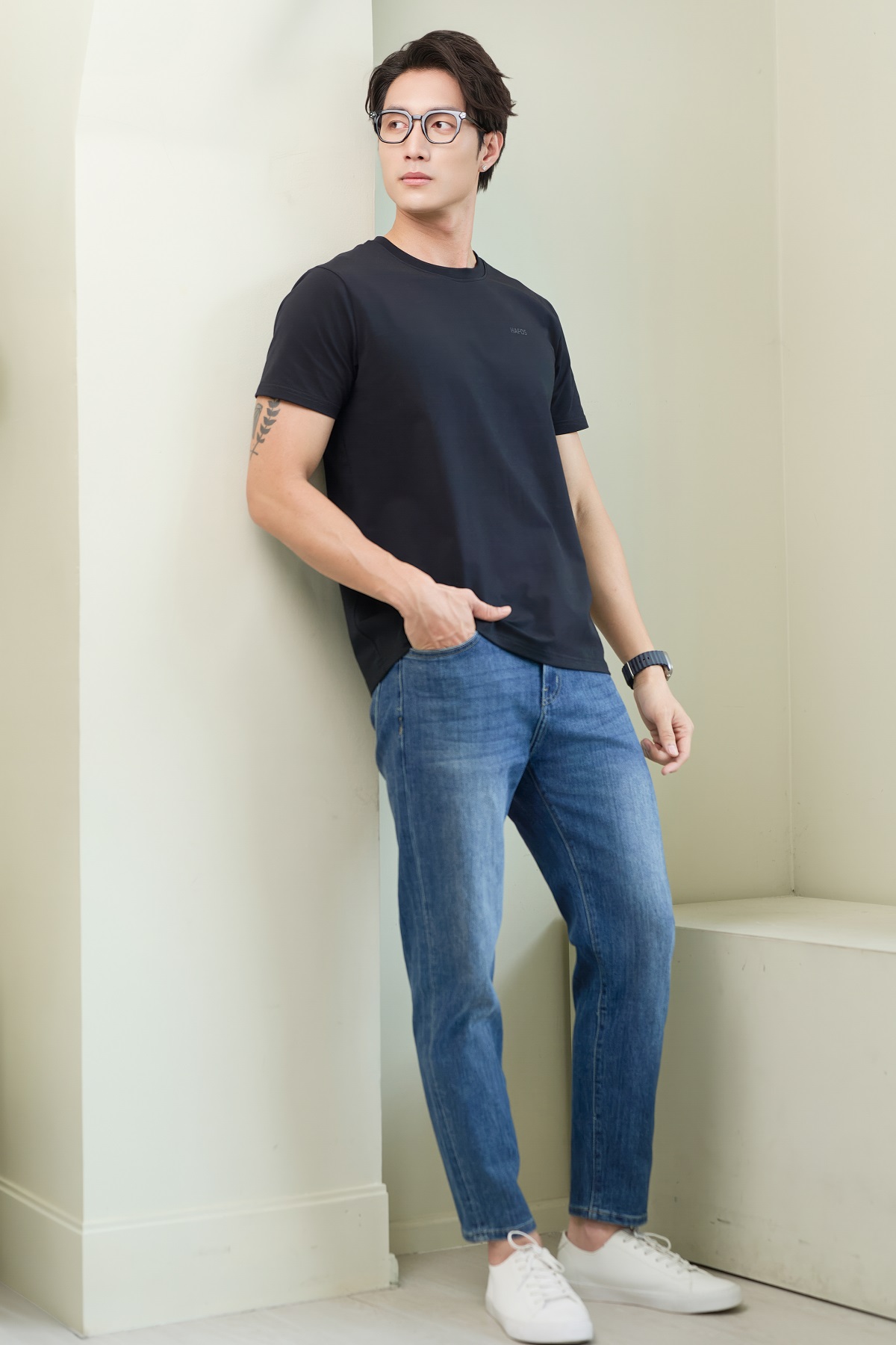 Áo thun nam cổ tròn HAFOS Áo phông nam basic tay ngắn chất vải cotton ...