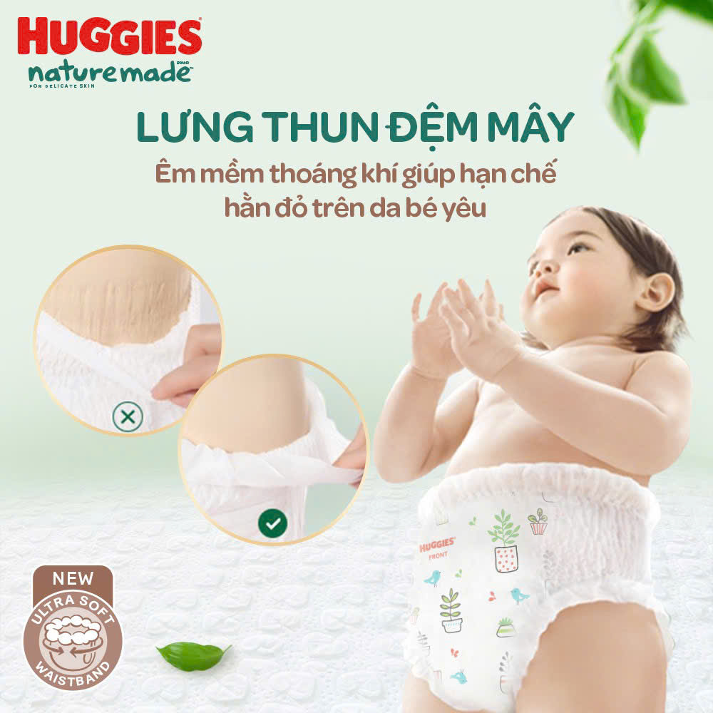 Tã dán, tã quần Huggies Nature made Bông hữu cơ/Tràm Trà/Skin Perfect/Corgi/Airsoft NB60, S82 ...