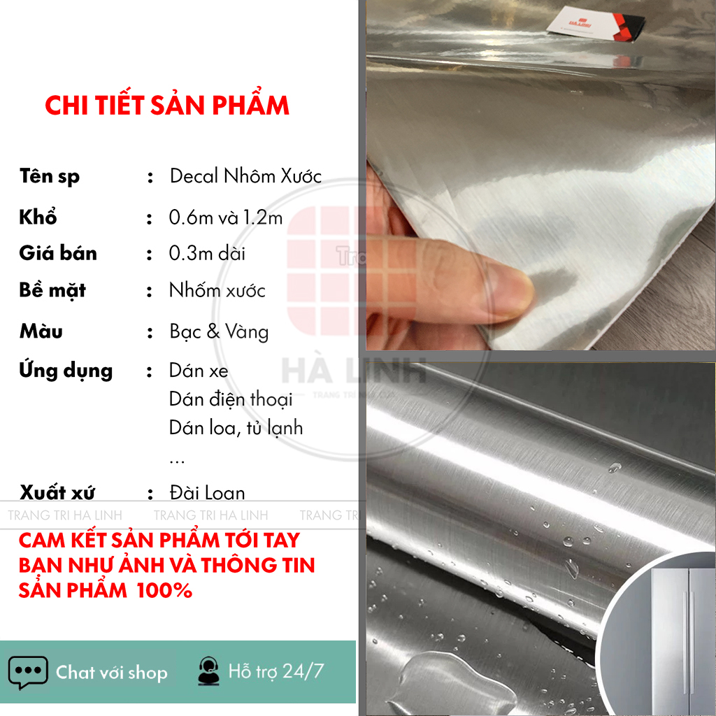 Decal dán tủ lạnh MÀU NGUYÊN BẢN INOX - Decal lá nhôm cách nhiệt khổ 1 ...