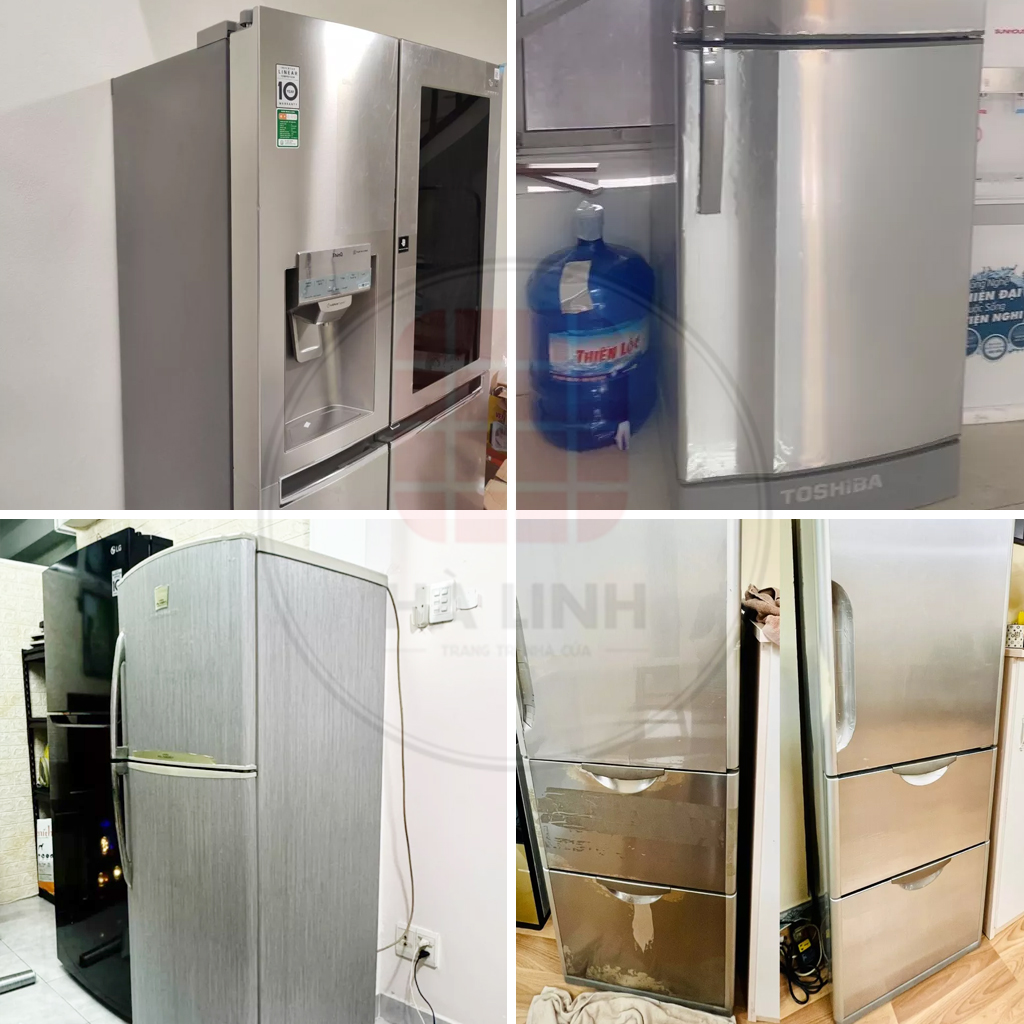 Decal nhôm xước dán tủ lạnh màu inox chống nước sẵn keo bóc dán khổ 1 ...