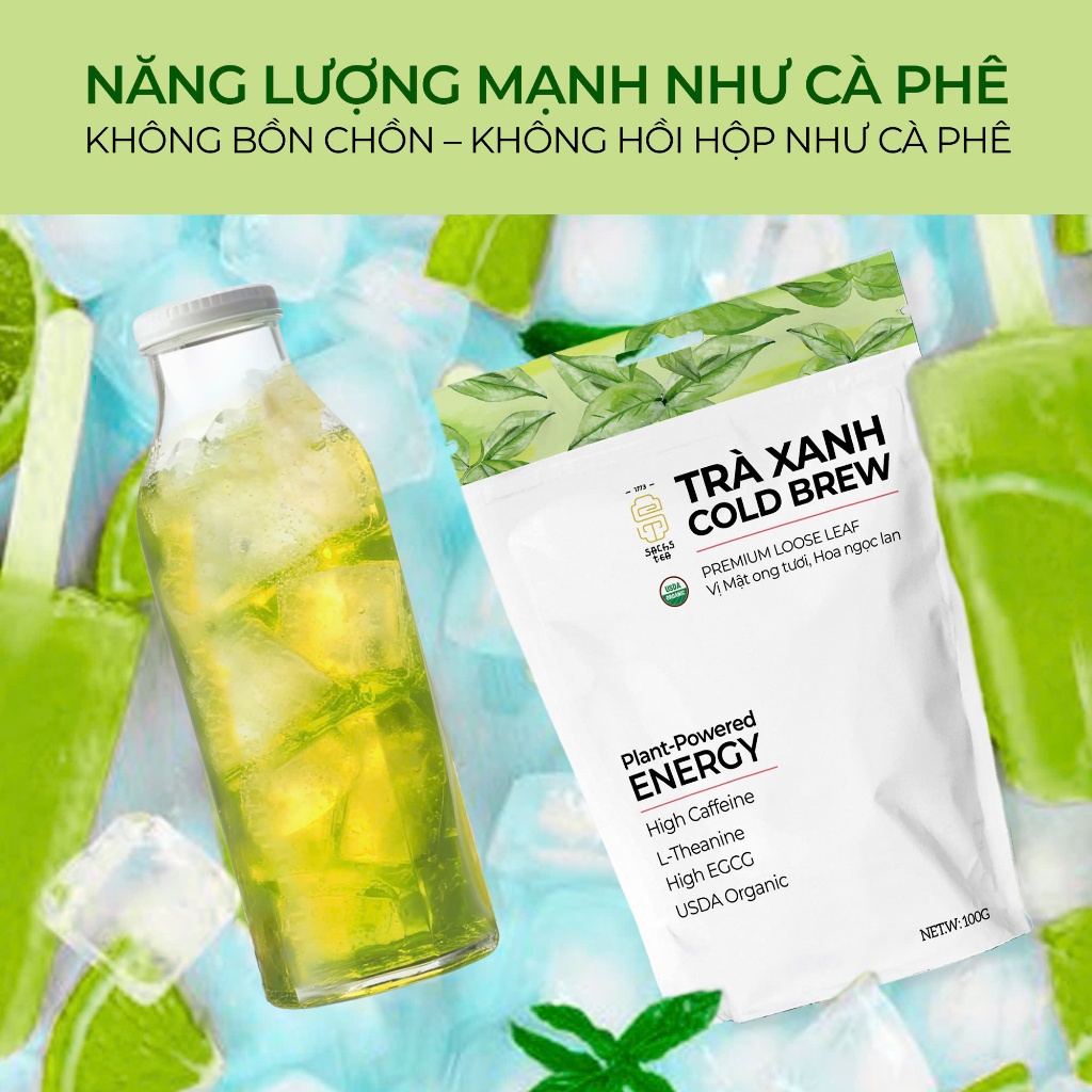 Trà Xanh Cold Brew | Trà Ủ Lạnh Hữu Cơ USDA Organic, Vị Mật Ong, Không ...