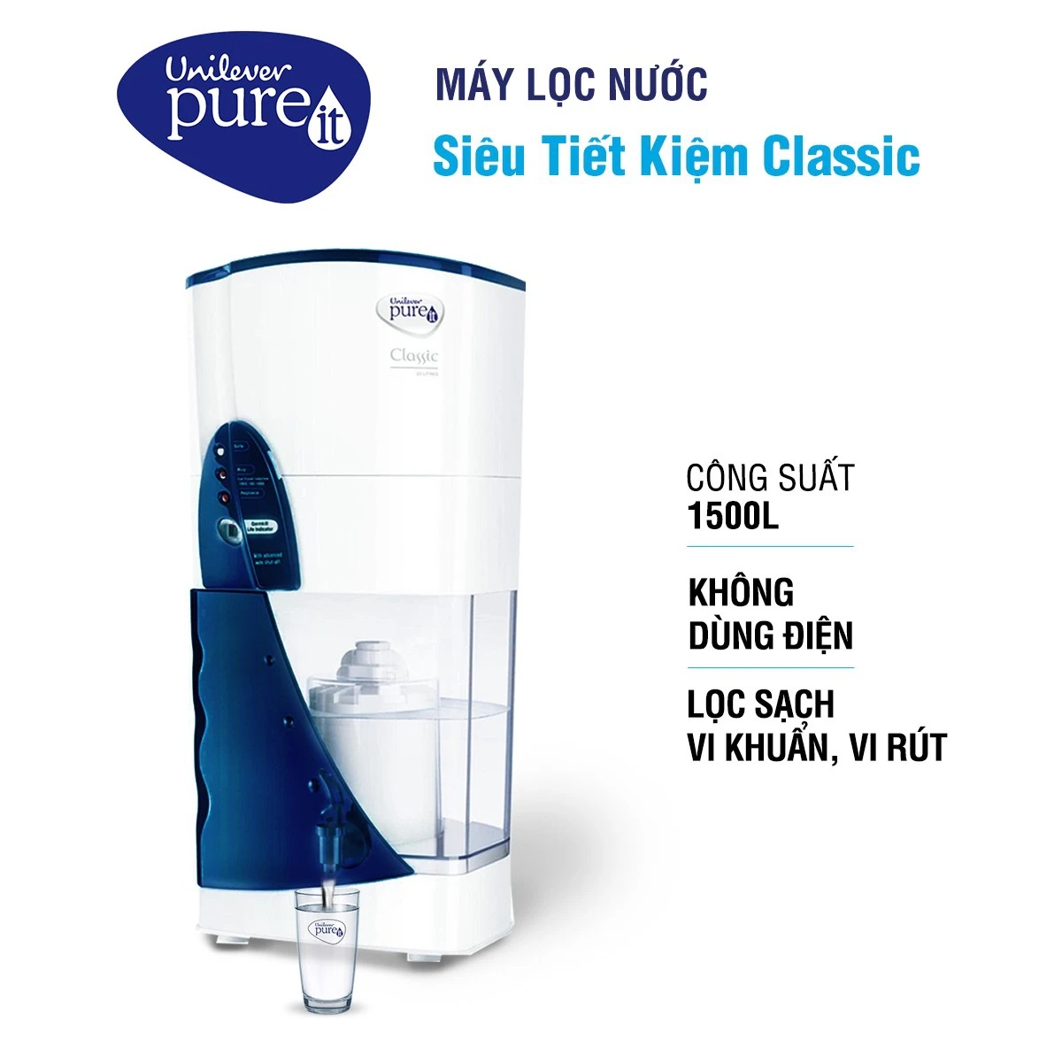 Bình lọc nước sạch uống trực tiếp Pureit Classic 9 lít | Máy lọc nước ...