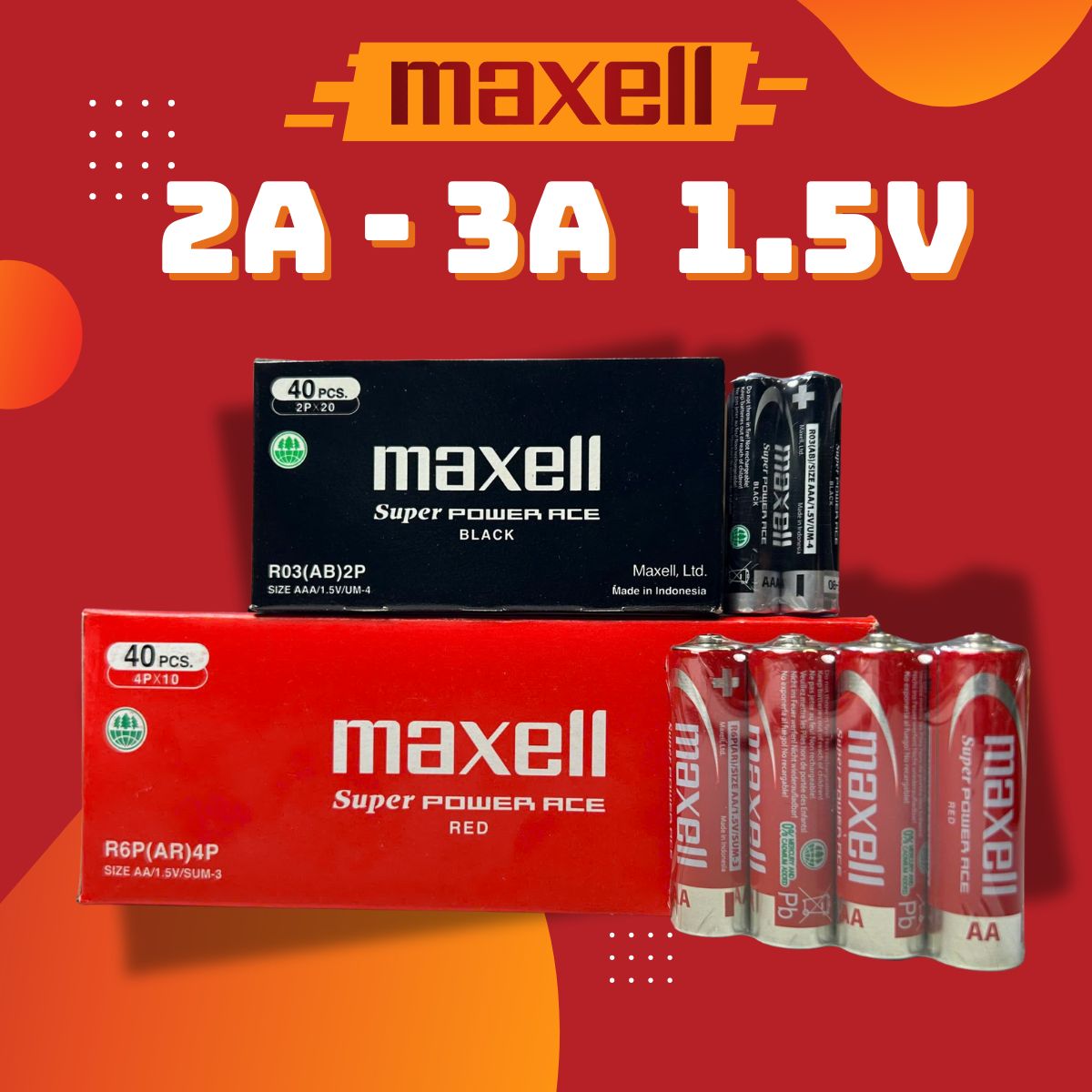 Pin AA và AAA maxell 1.5V sử dụng bền bỉ hộp lớn 40 viên | Shopee Việt Nam