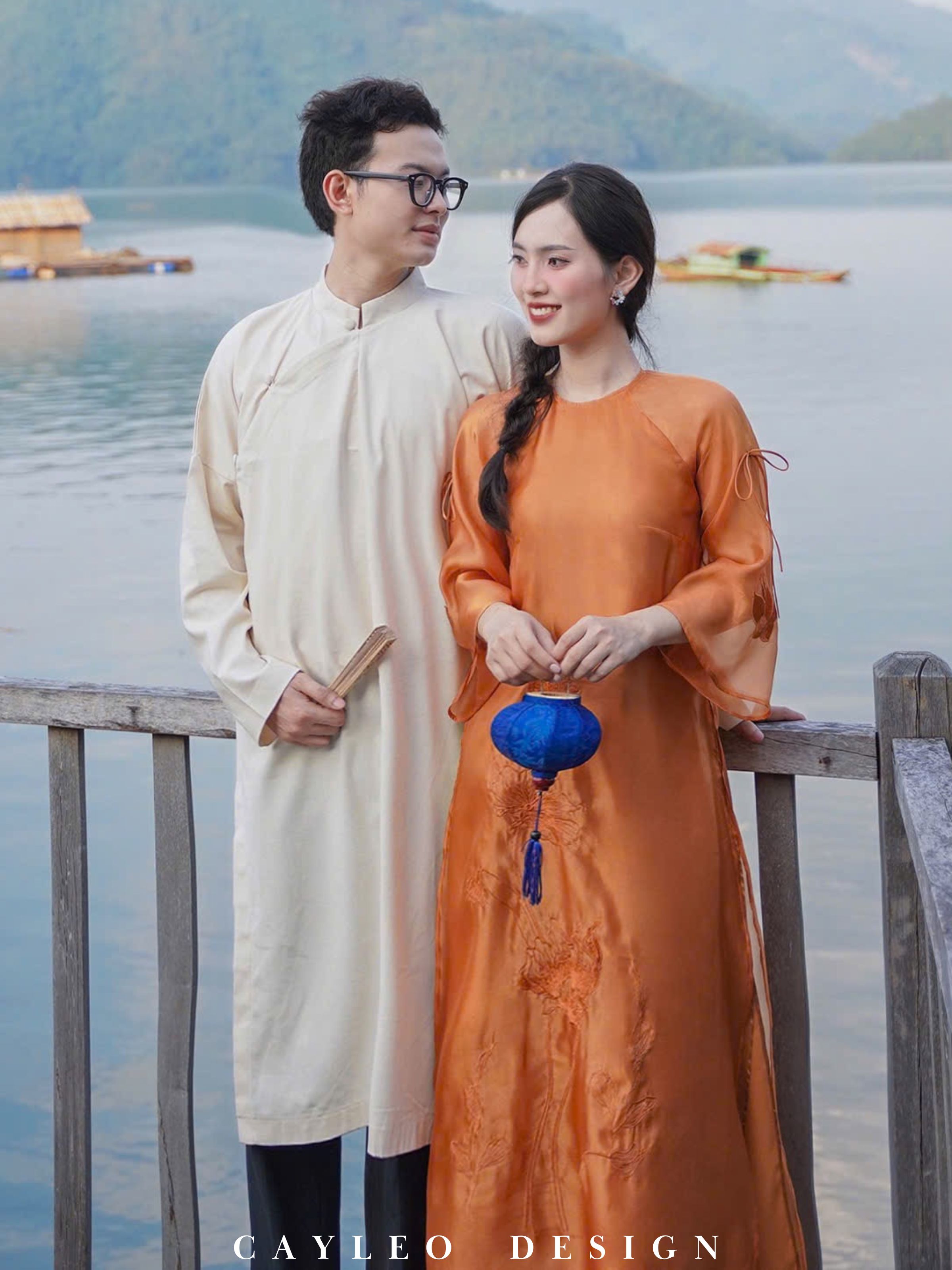 Áo Dài Hồng Hy Tơ Óng Cổ Tròn Dáng Suông Dài Lỡ Kèm Quần CayLeo Design ...