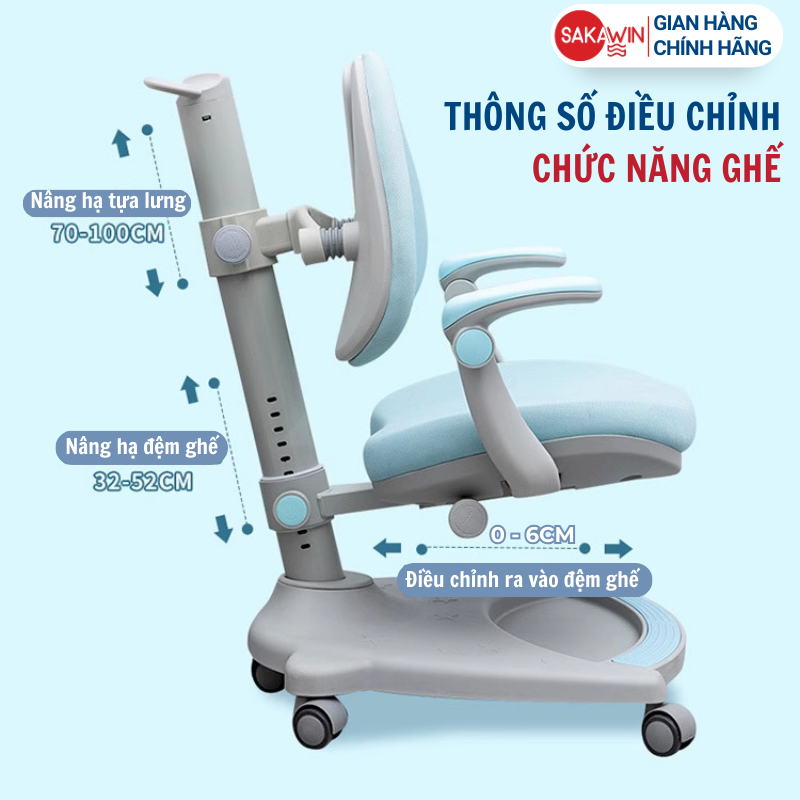 Ghế chống gù cao cấp Sakawin G06 Điều chỉnh đa chiều nâng hạ chiều cao ...