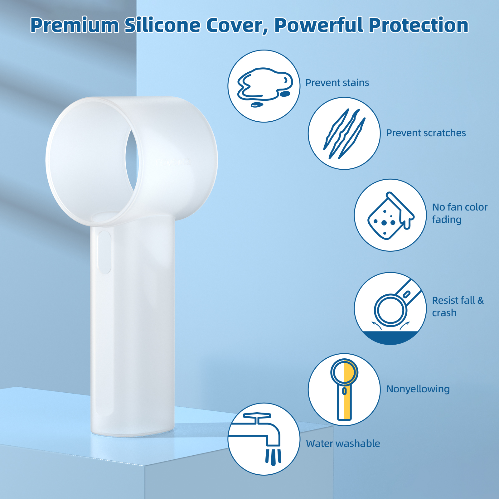 Vỏ bảo vệ quạt mini Goojodoq bằng silicon, quạt cầm tay cầm tay, quạt ...