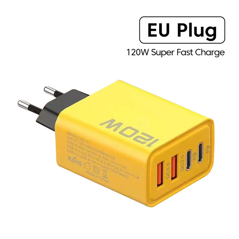 Bộ Sạc Đa Năng 4IN1 65W/ 120W Cao Cấp, Dây Dù Chống Đứt 1.2M - Cho USB-Type C, Type C-Type C ...