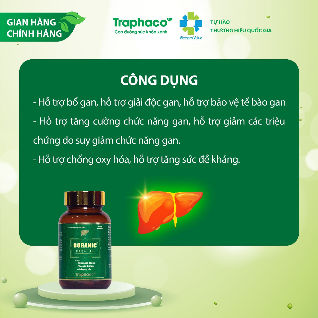 TPBVSK Boganic Premium Traphaco Bổ Gan Giúp Hỗ Trợ Giải Độc Mát Gan ...