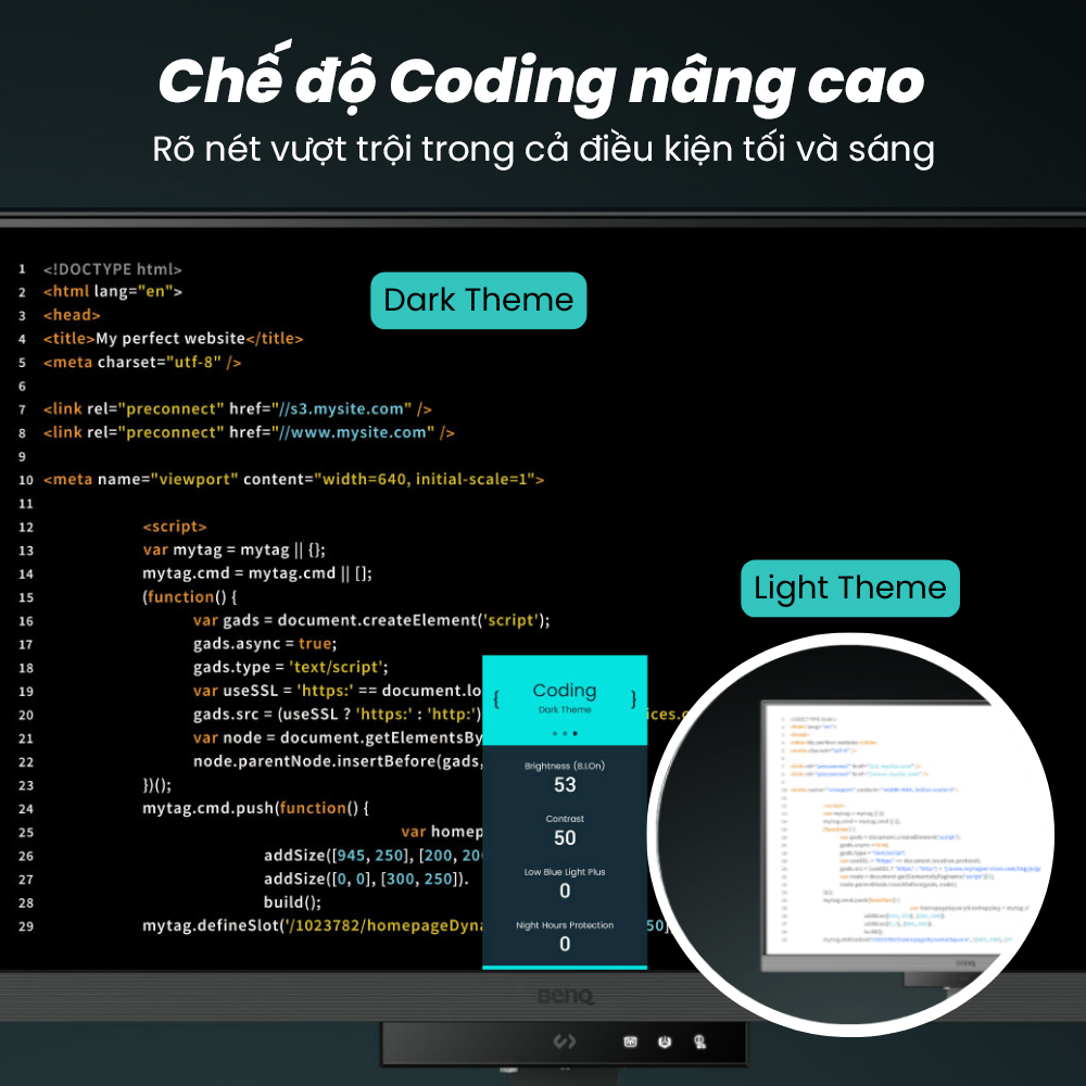 BenQ RD240Q_Màn hình máy tính dành cho lập trình 24.1” WQXGA Chế độ ...