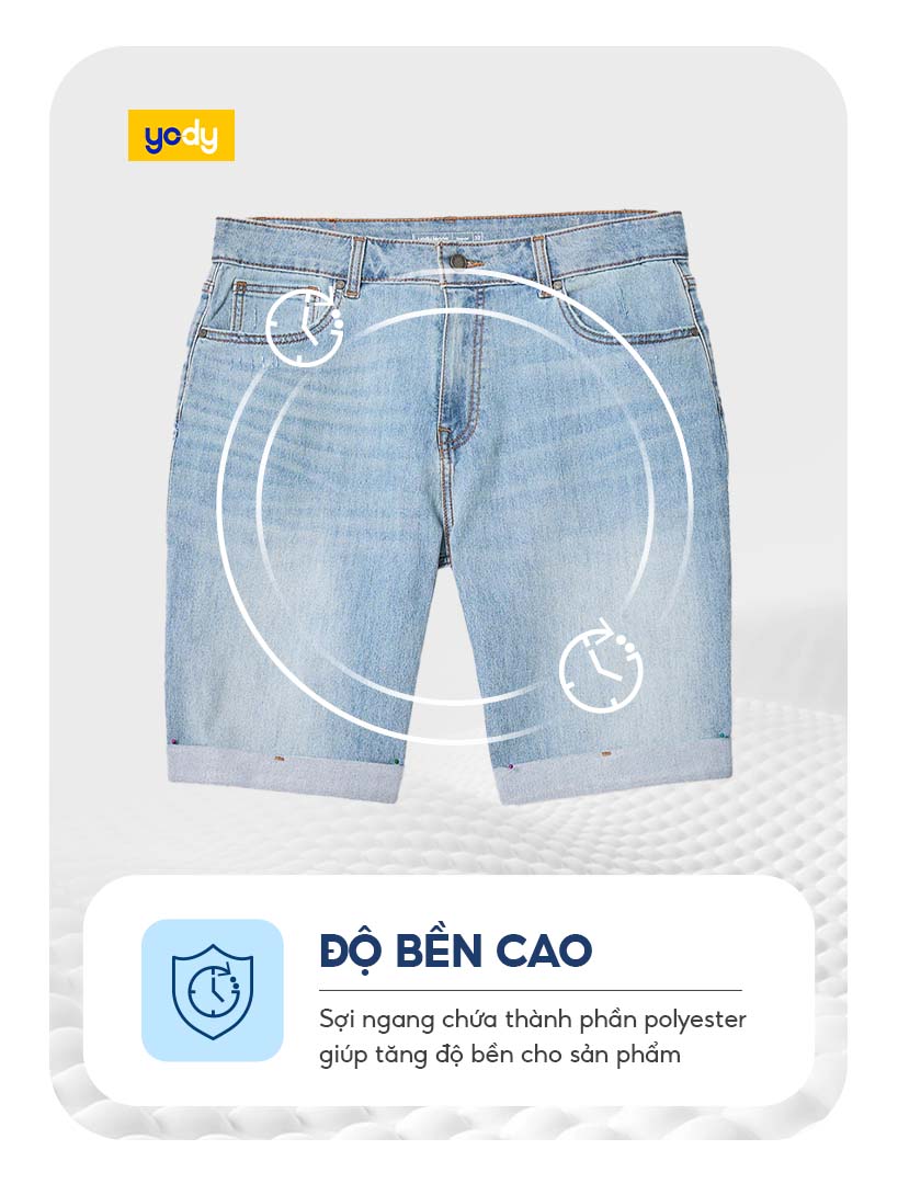 [SALE 70%] Quần sooc jean nam YODY chất liệu denim YIDA cao cấp, co ...