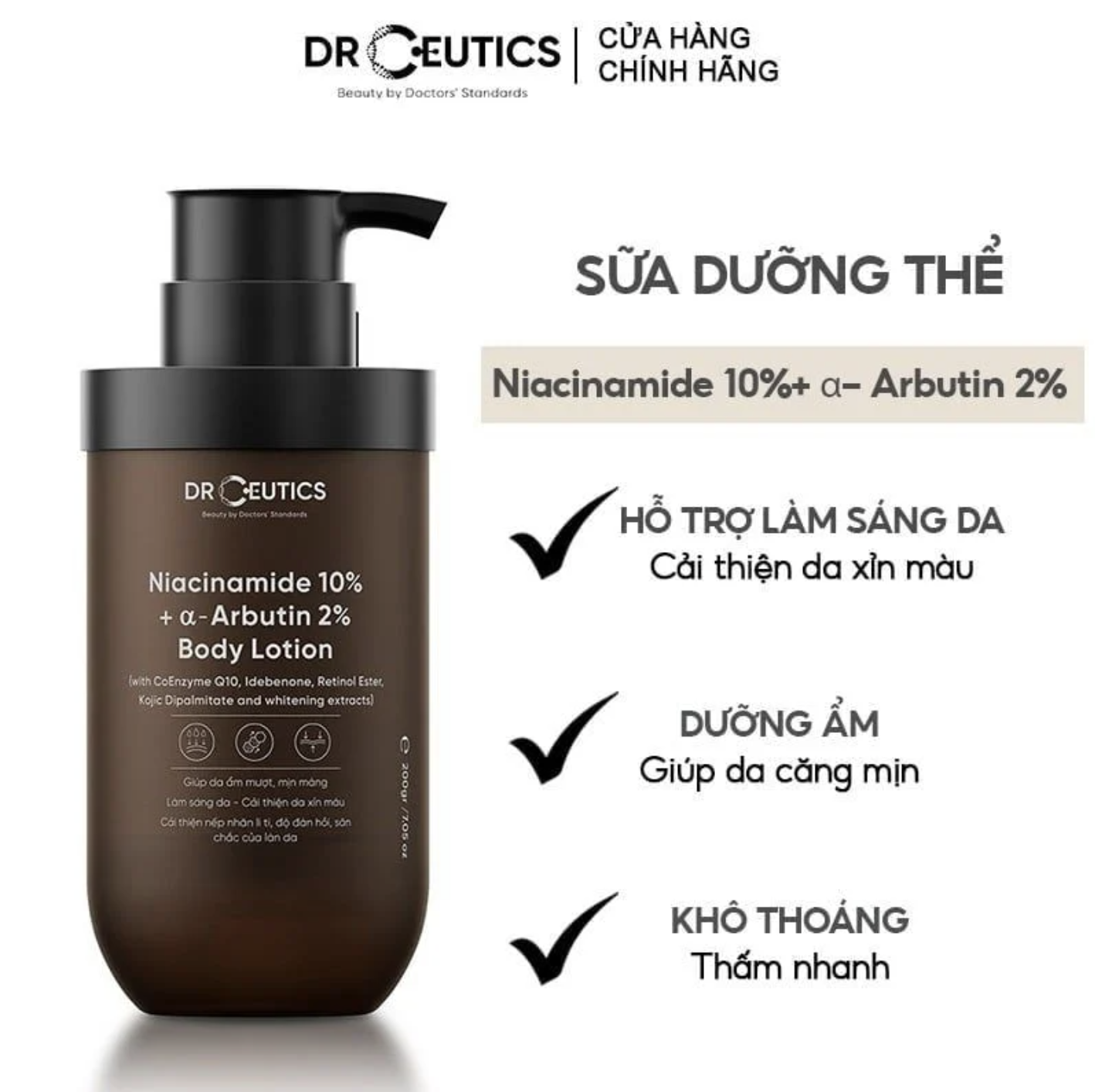 DRCEUTICS Sữa Dưỡng Thể Trắng Da DrCeutics Body Lotion Healthy White (200ml) | Shopee Việt Nam