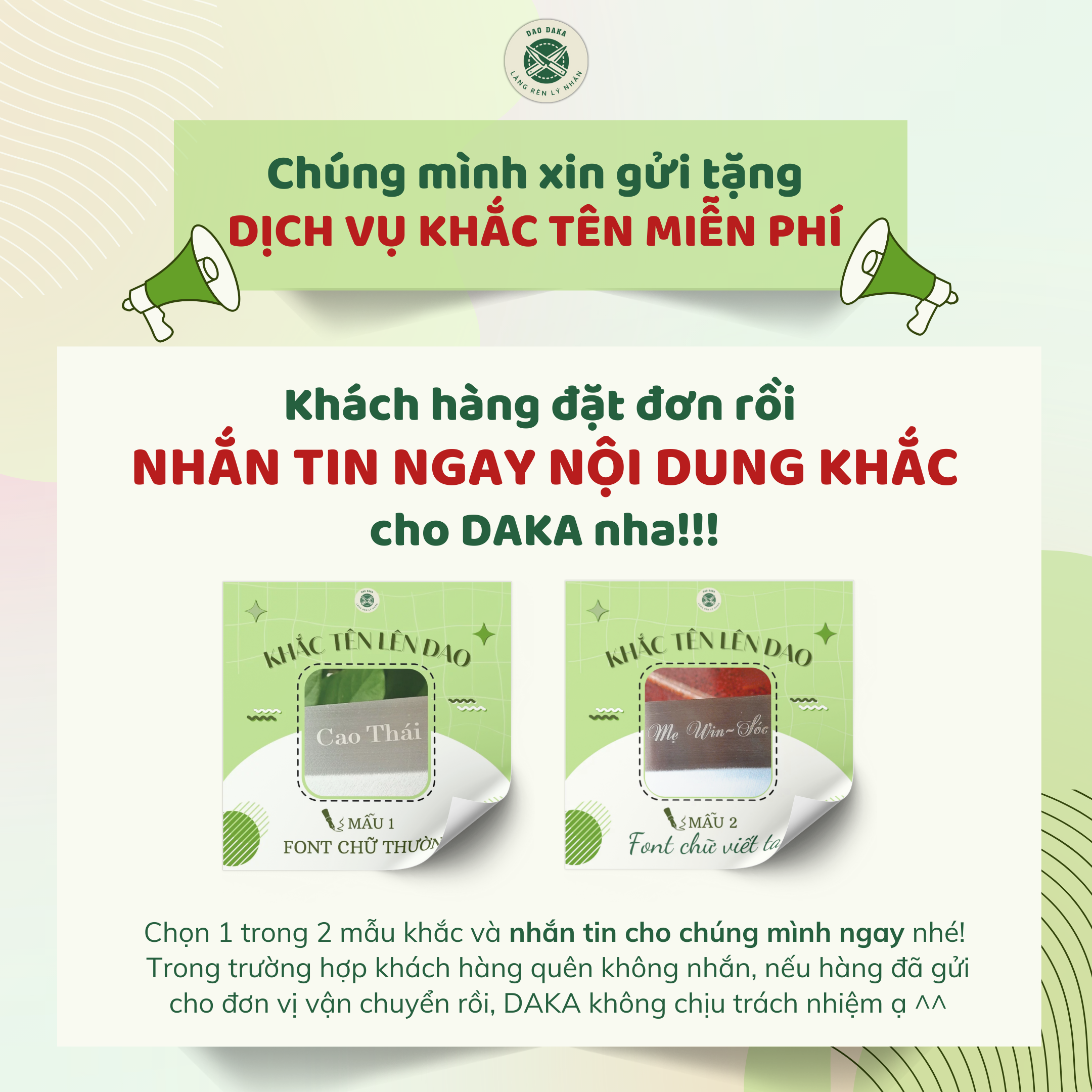 [KHẮC TÊN MIỄN PHÍ] Combo dao chặt, thái, hoa quả DAKA thép Nhật trắng không gỉ - Chuôi nhựa ...