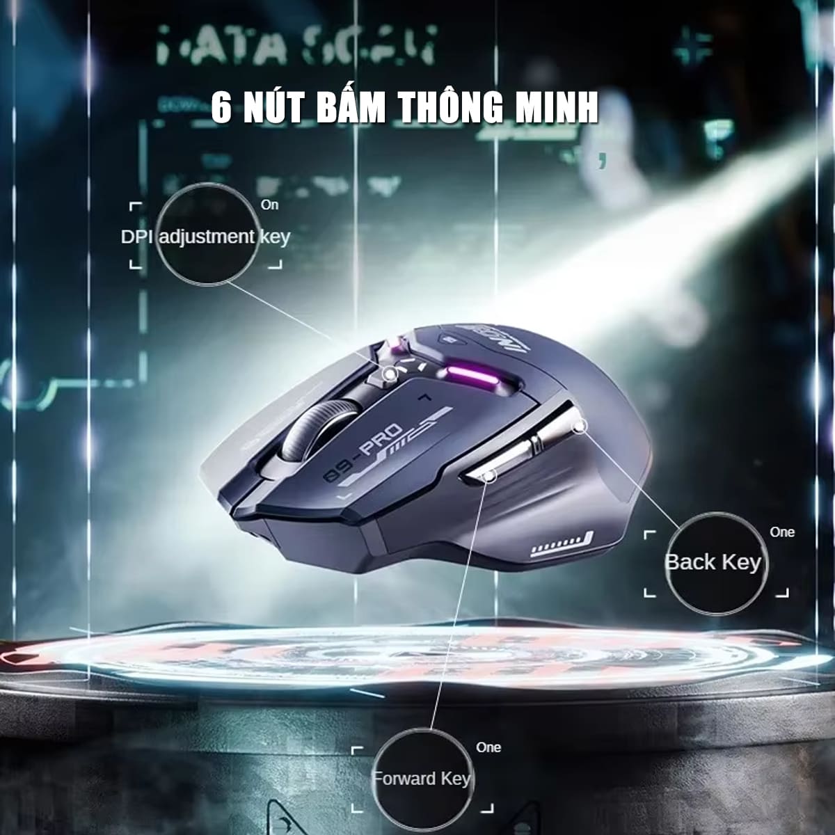 Chuột không dây Bluetooth Gaming Inphic IN9 Pro 3 chế độ kết nối pin sạc App tùy chỉnh 26000 DPI ...