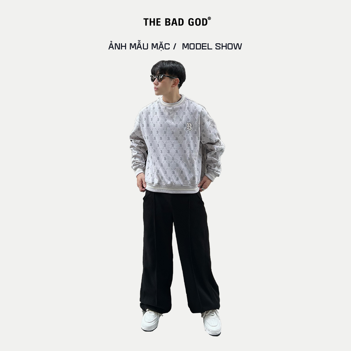 Áo Sweater Nỉ Nhung The Bad God Monogram Original Form Boxy Unisex Thu ...