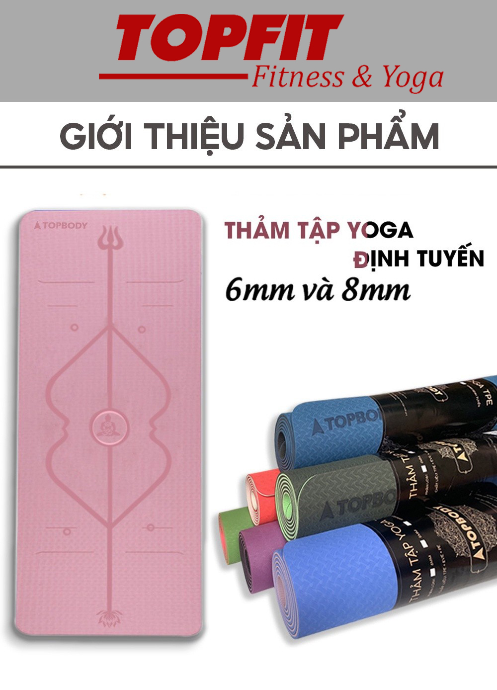 Thảm Tập Yoga Định Tuyến Topbody Topfit TPE Chống Trượt | Shopee Việt Nam
