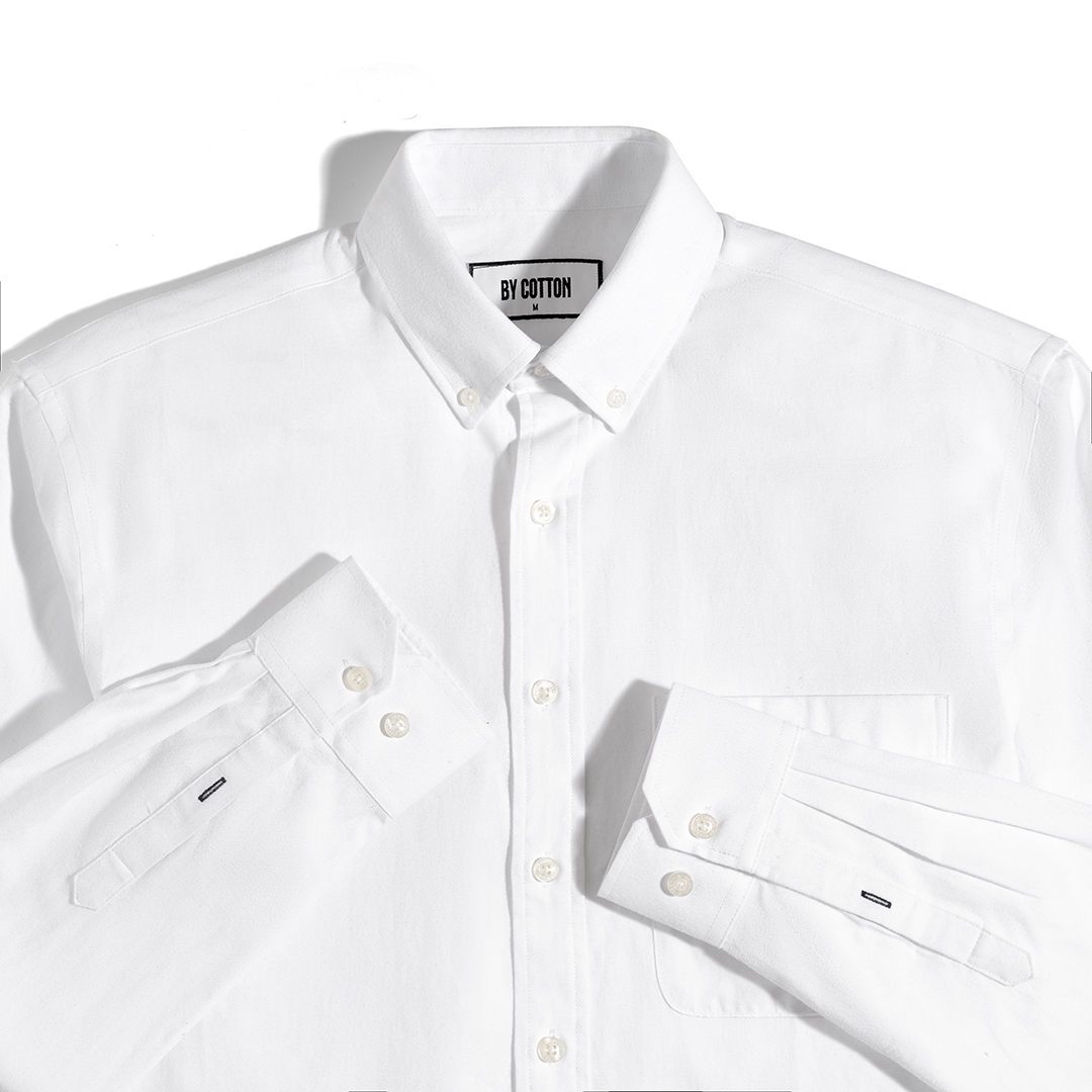 Áo Sơ Mi Nam Cao Cấp Tay Dài Oxford Màu Trắng Thêu BC By Cotton ...