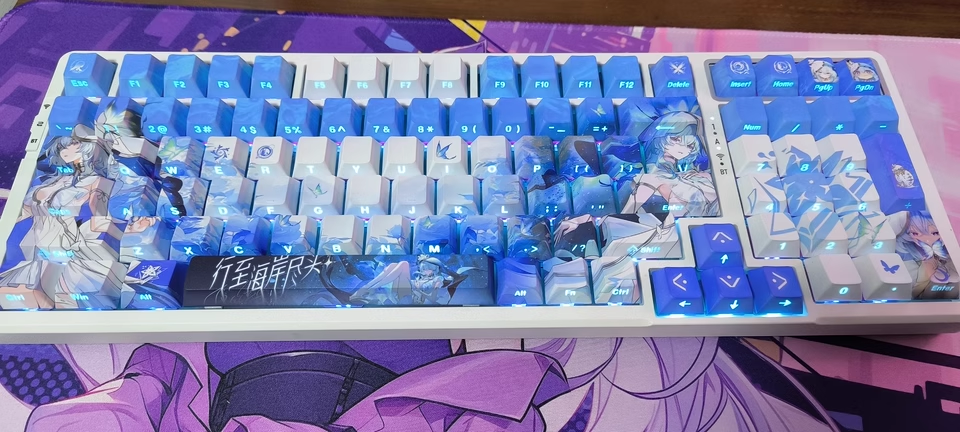 Keycap Wuthering Waves Shorekeeper thick PBT xuyên led in dyesub 5 mặt ...
