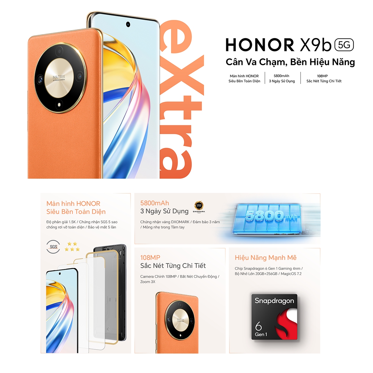 Điện thoại HONOR X9b Hàng Chính Hãng, Mới 100% 5G 12GB + 512GB | Pin ...